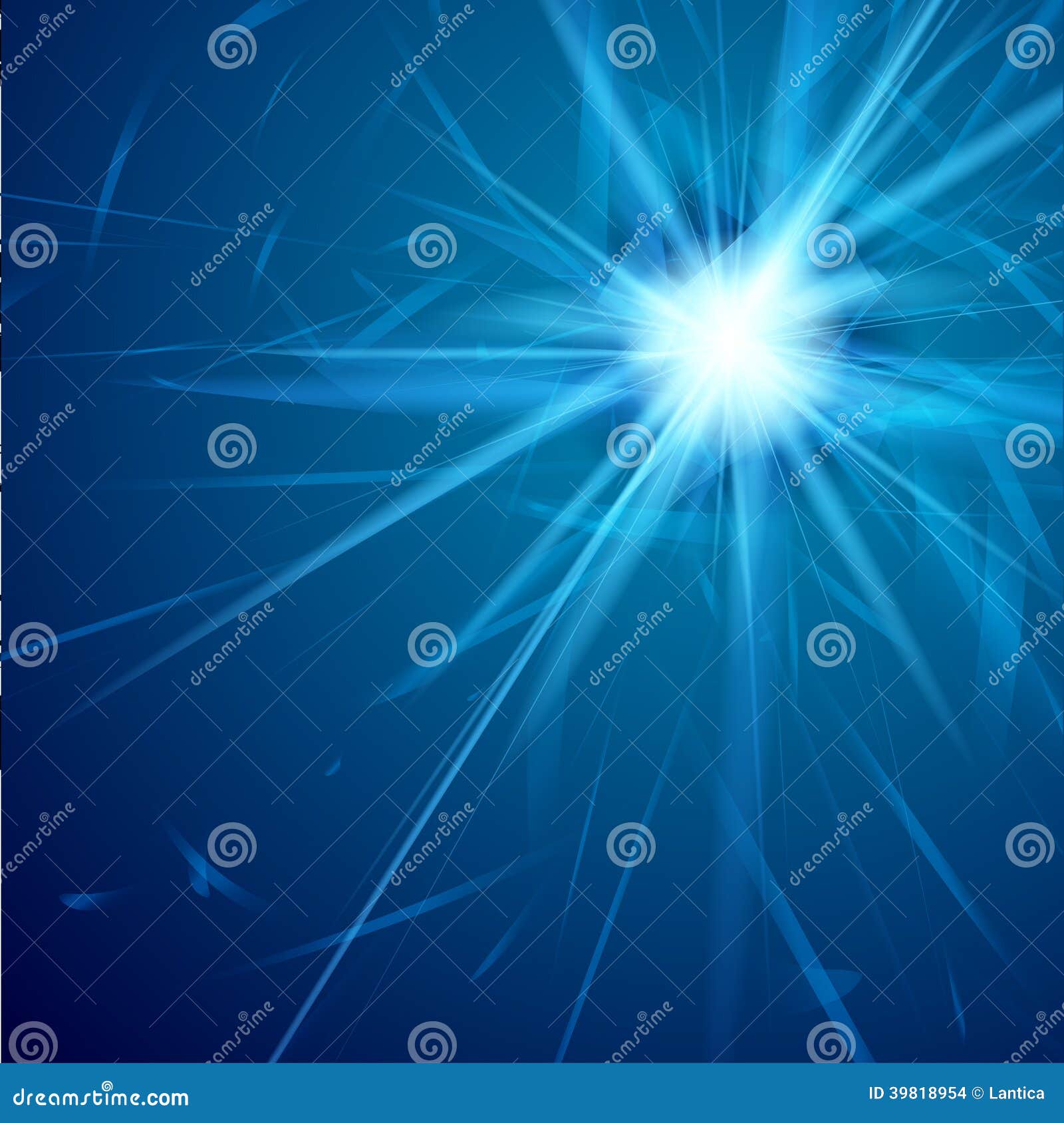 Blue Color Design with a Burst. Stock Vector - Illustration of flare ...