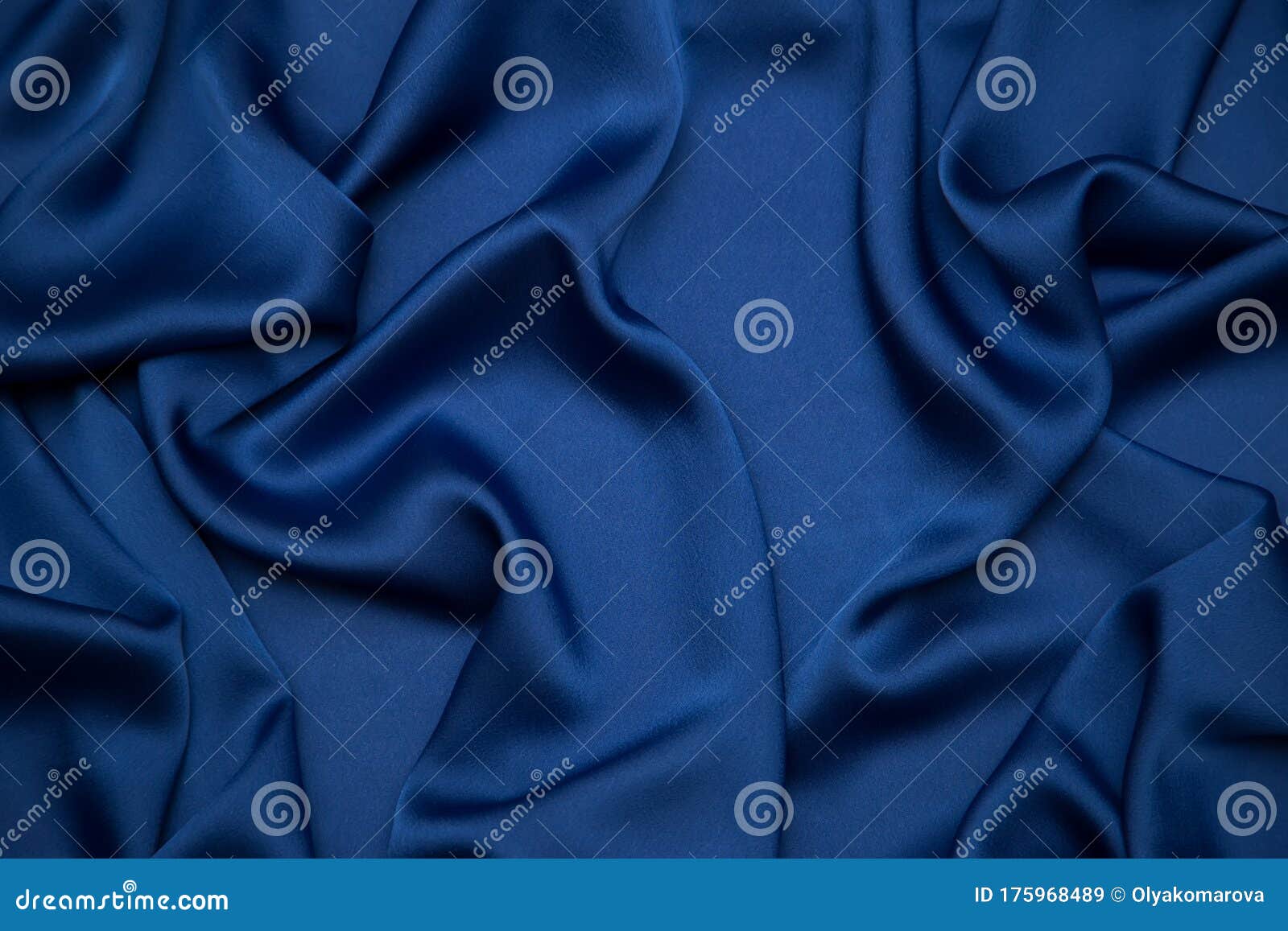 Blue Color Draped Fabric Background Stock Image - Image of wavy, satiny ...
