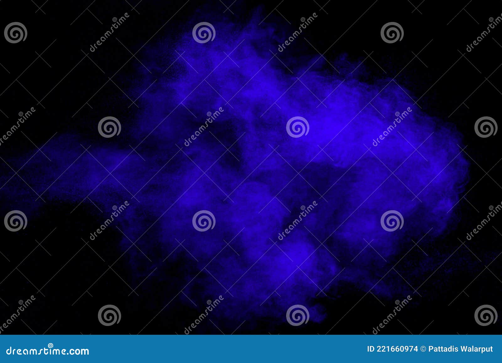 Blue Color Dust Particles Splash on Black Background Stock Photo ...