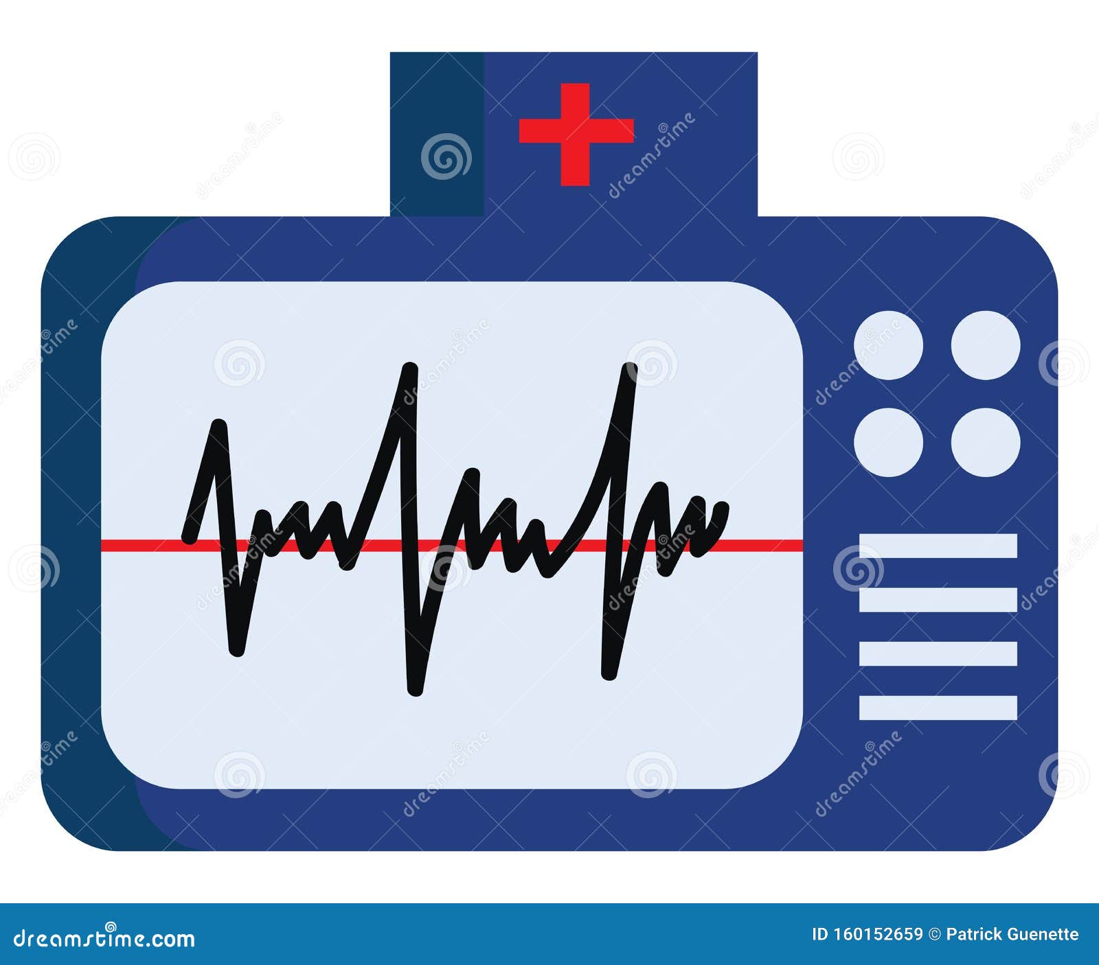 Blue Color Electrocardiogram with Normal ECG Vector or Color ...