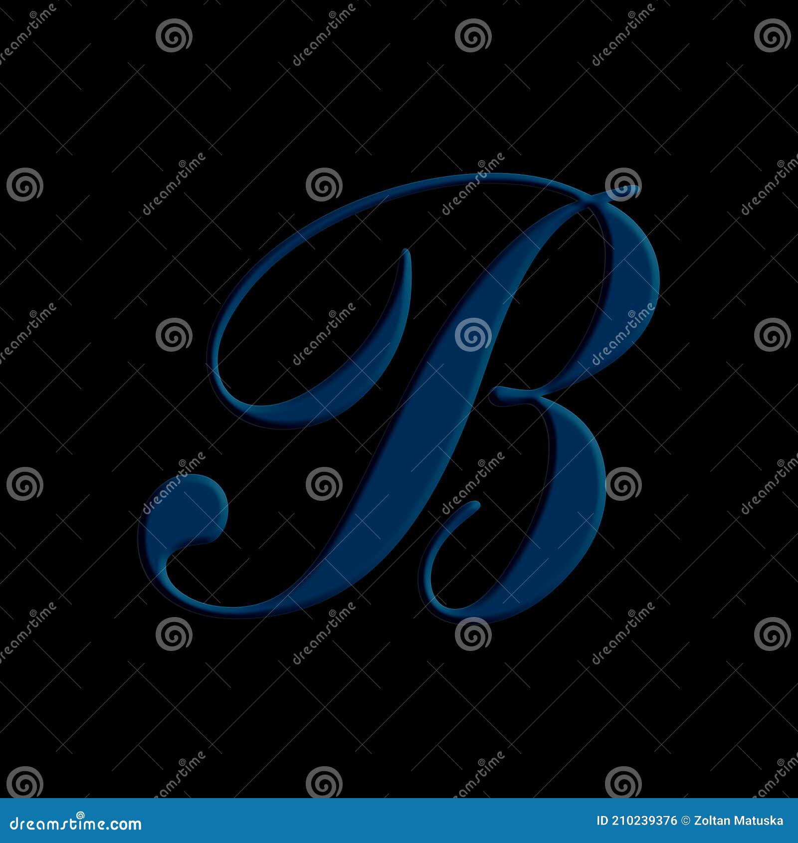 Blue Color Embossed 3 D Illustration LETTER B , Alphabet , Isolated ...