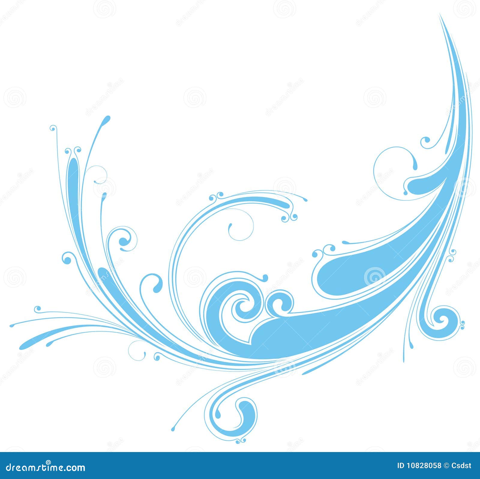 Blue color flourish stock vector. Illustration of colour - 10828058