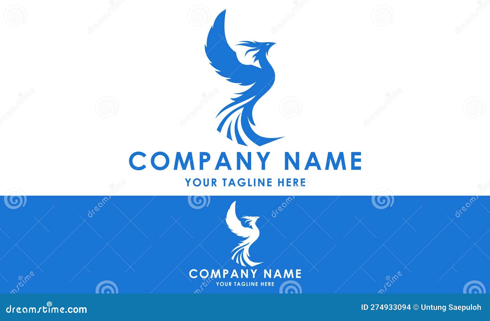 Blue Color Fly Legend Abstract Phoenix Myth Logo Design Stock Vector ...