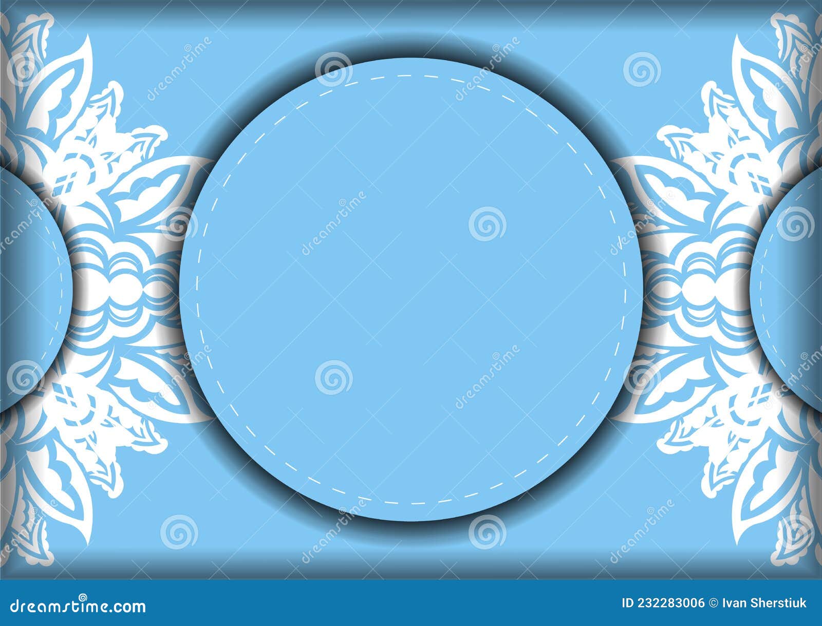 Blue Color Flyer Template with Luxurious White Pattern Prepared for ...