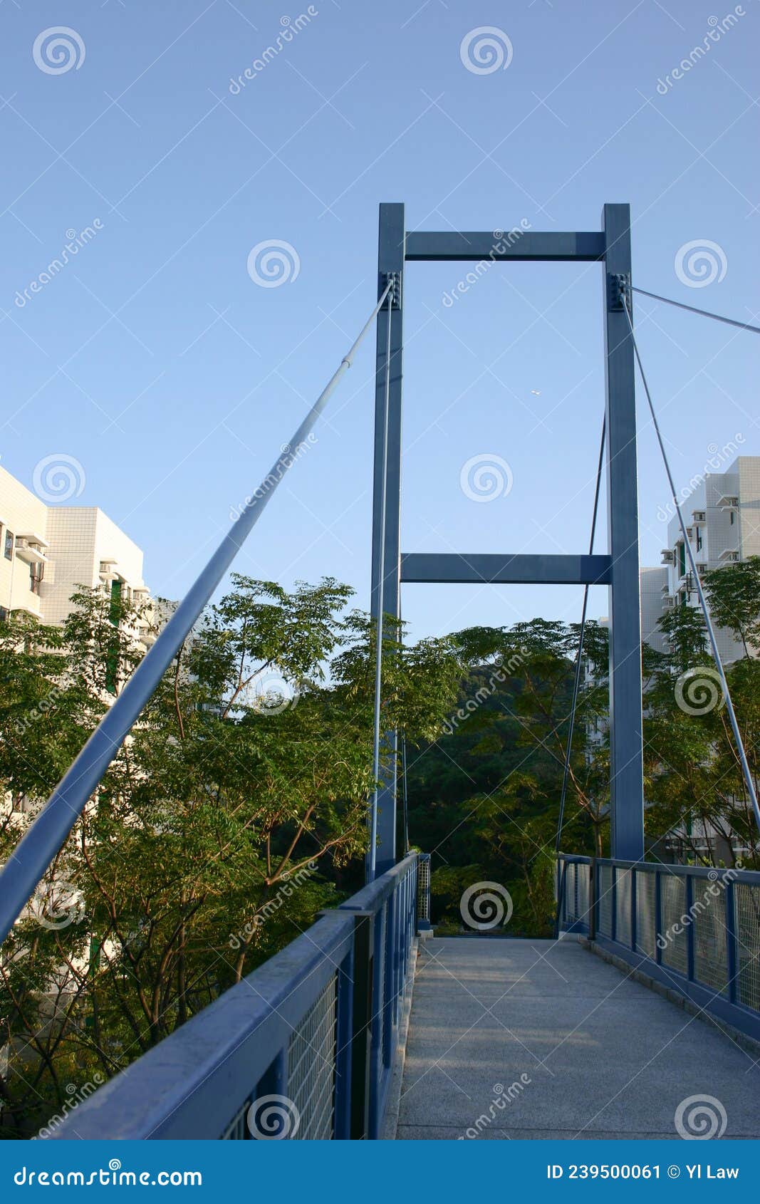 A Blue Color Footbridge, Across the Road Editorial Photo - Image of ...