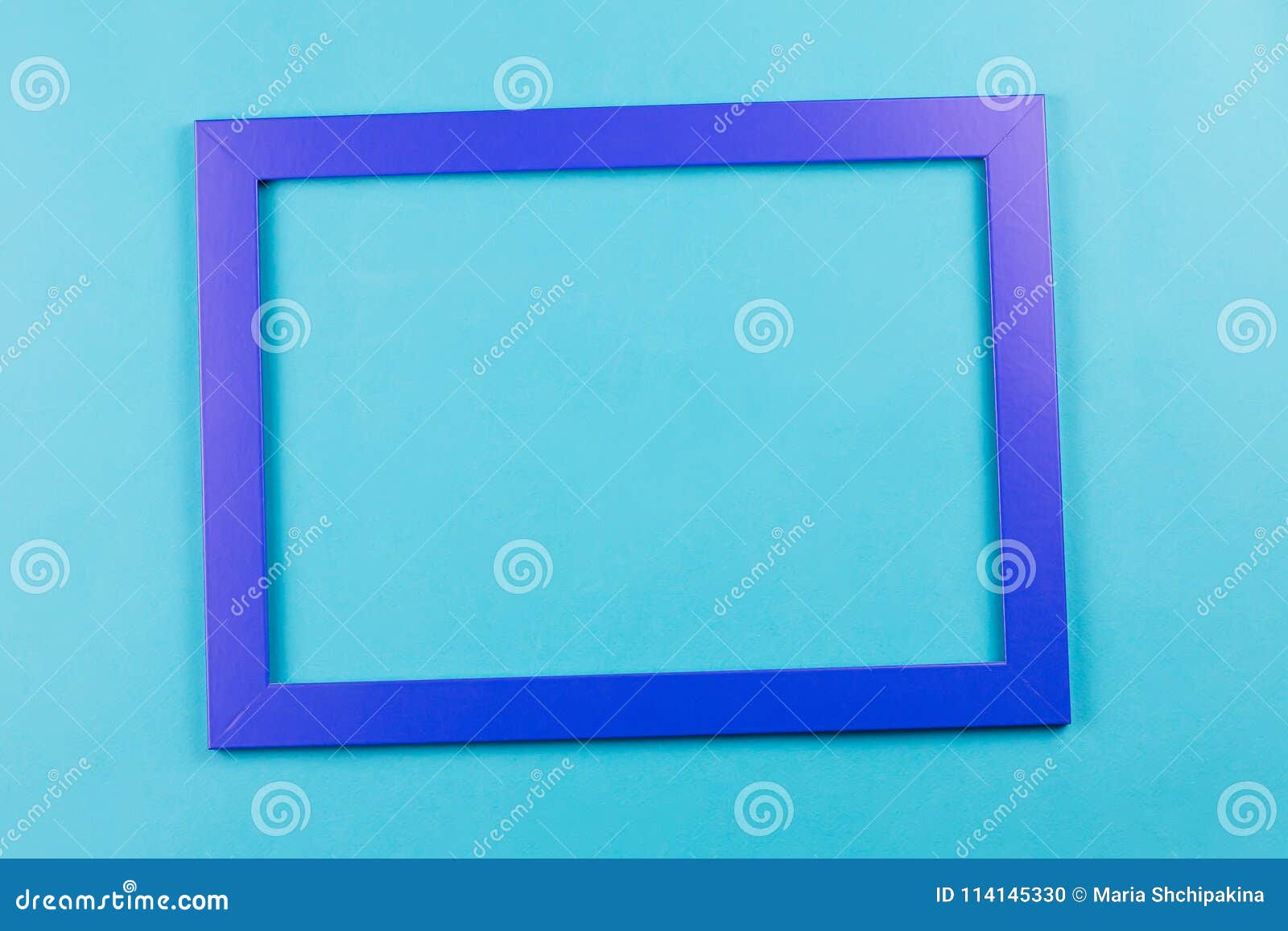 Blue Color Frame on Bright Blue Background. Stock Photo - Image of ...
