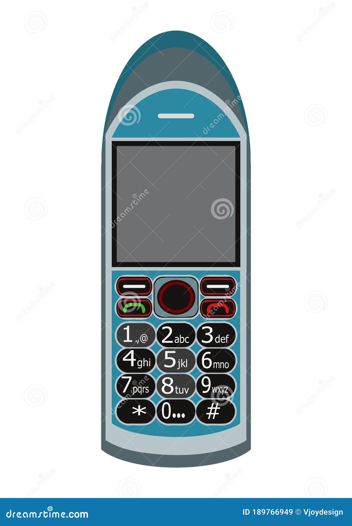 Blue Color, 2g Keypad Mobile Phone Vector Graphic Design Stock Vector ...