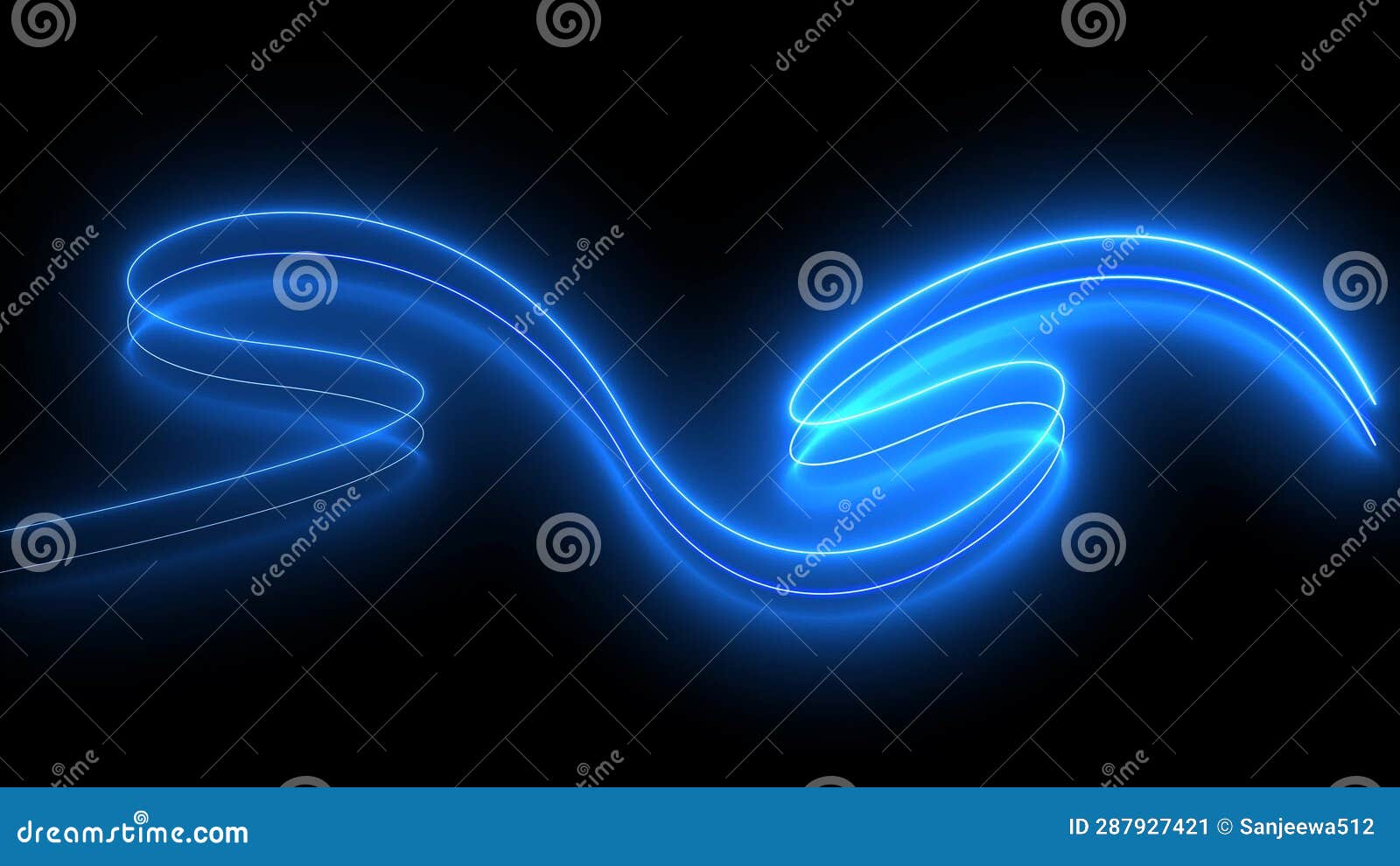 Blue Color Glowing Lines Animate Footage on Black Background Stock ...