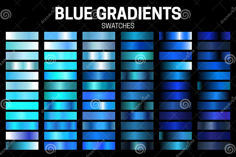 Blue Color Gradient Collection of Swatches Stock Illustration ...