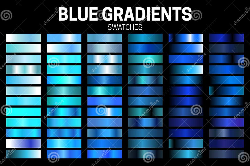 Blue Color Gradient Collection of Swatches Stock Illustration ...