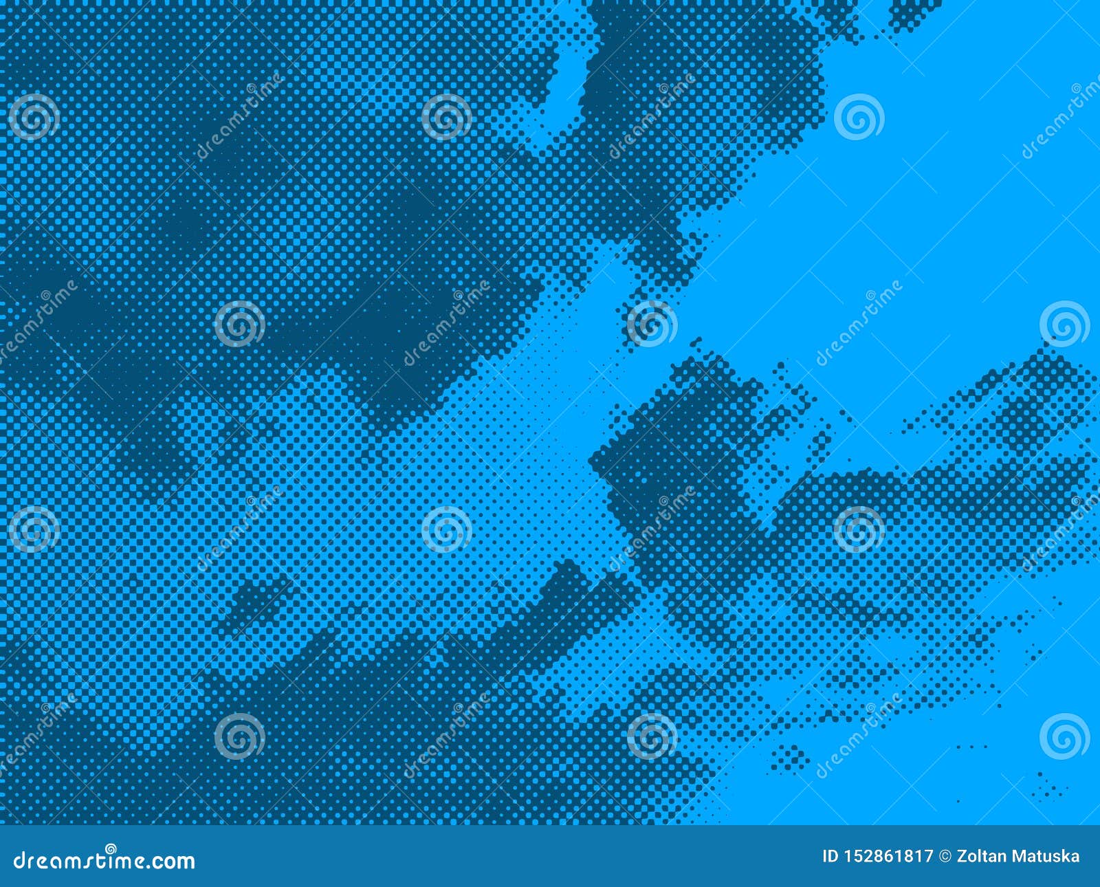 Blue Color Halftone Comic Book Cover Background Dotted Gradient Empty ...