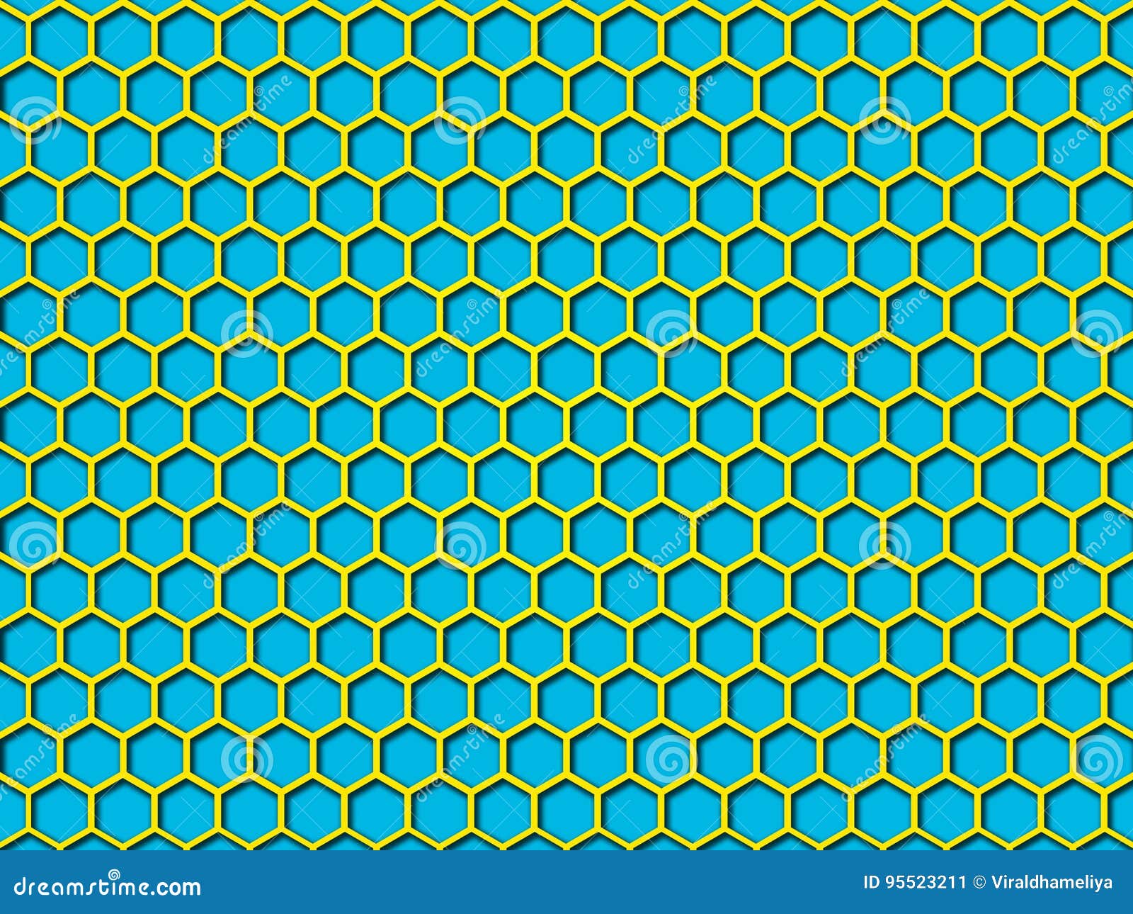 Blue Color Honeycomb Pattern Background Stock Illustration ...