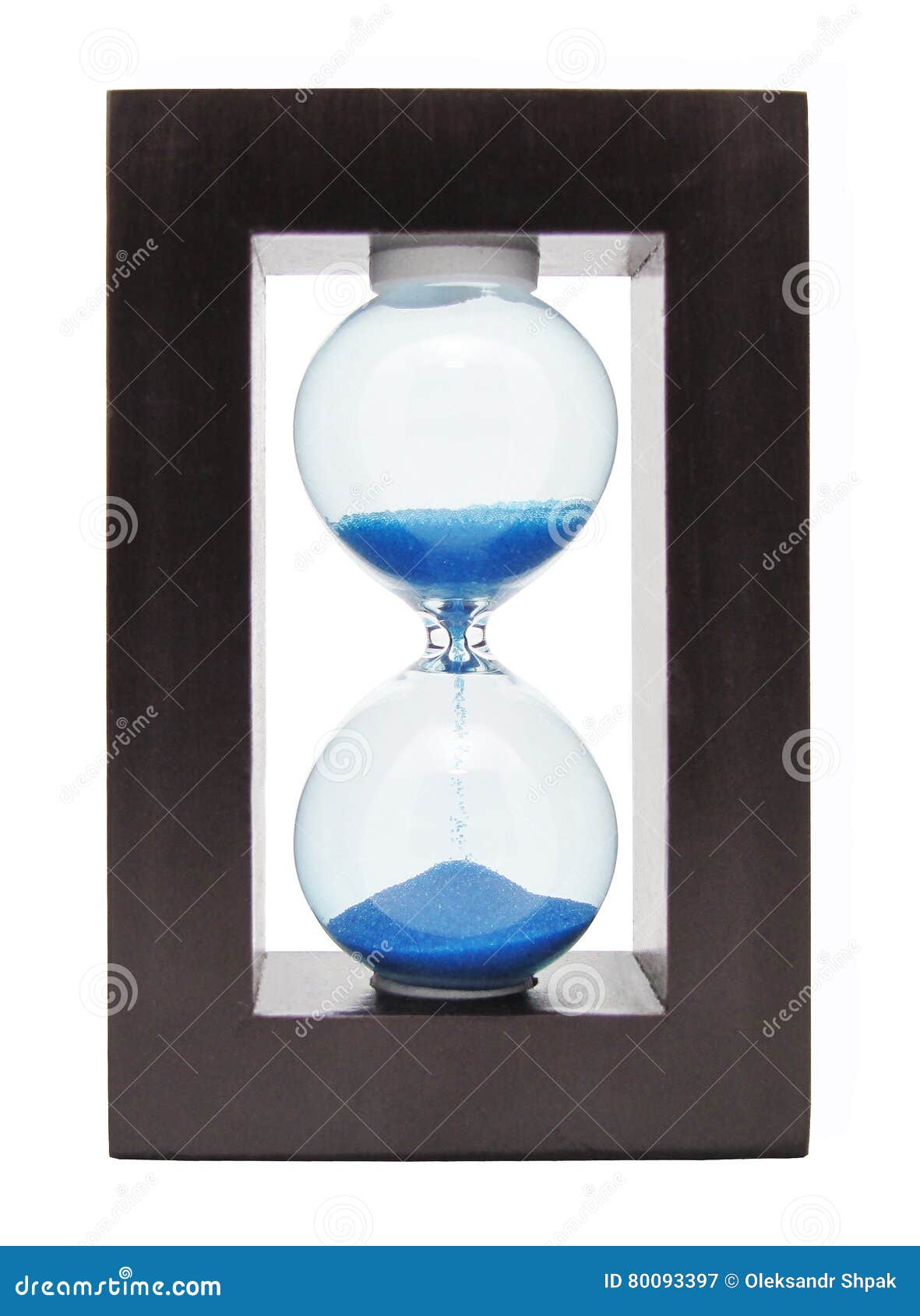 Blue Color Hourglass on White Stock Illustration - Illustration of time ...
