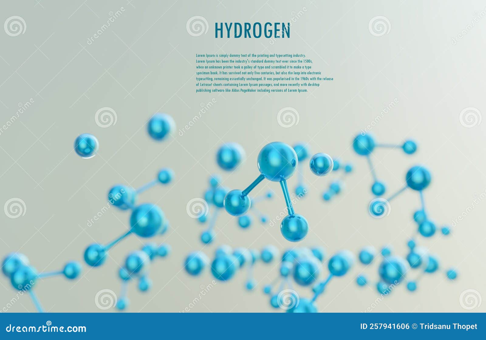 Blue Color Hydrogen Molecules and Water Molecules Present, Hydrogen ...