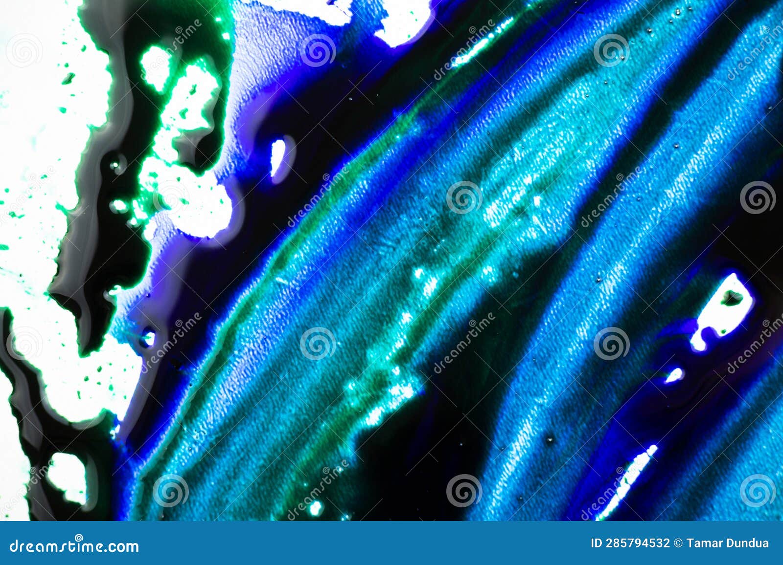 Blue color ink paint stock photo. Image of abstract - 285794532