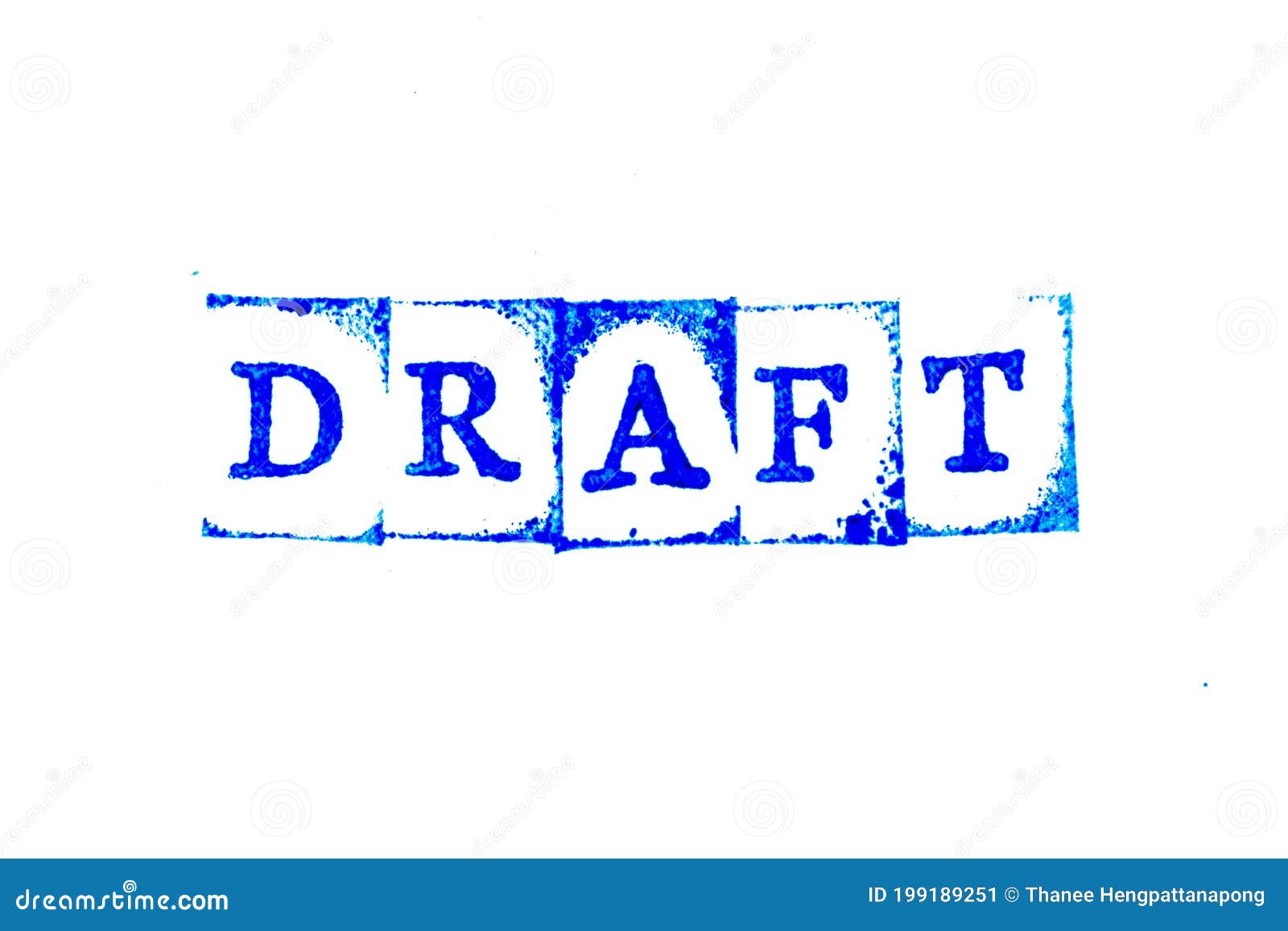 Draft: Rubber Stamp Print Isolated On White Stock Photography ...