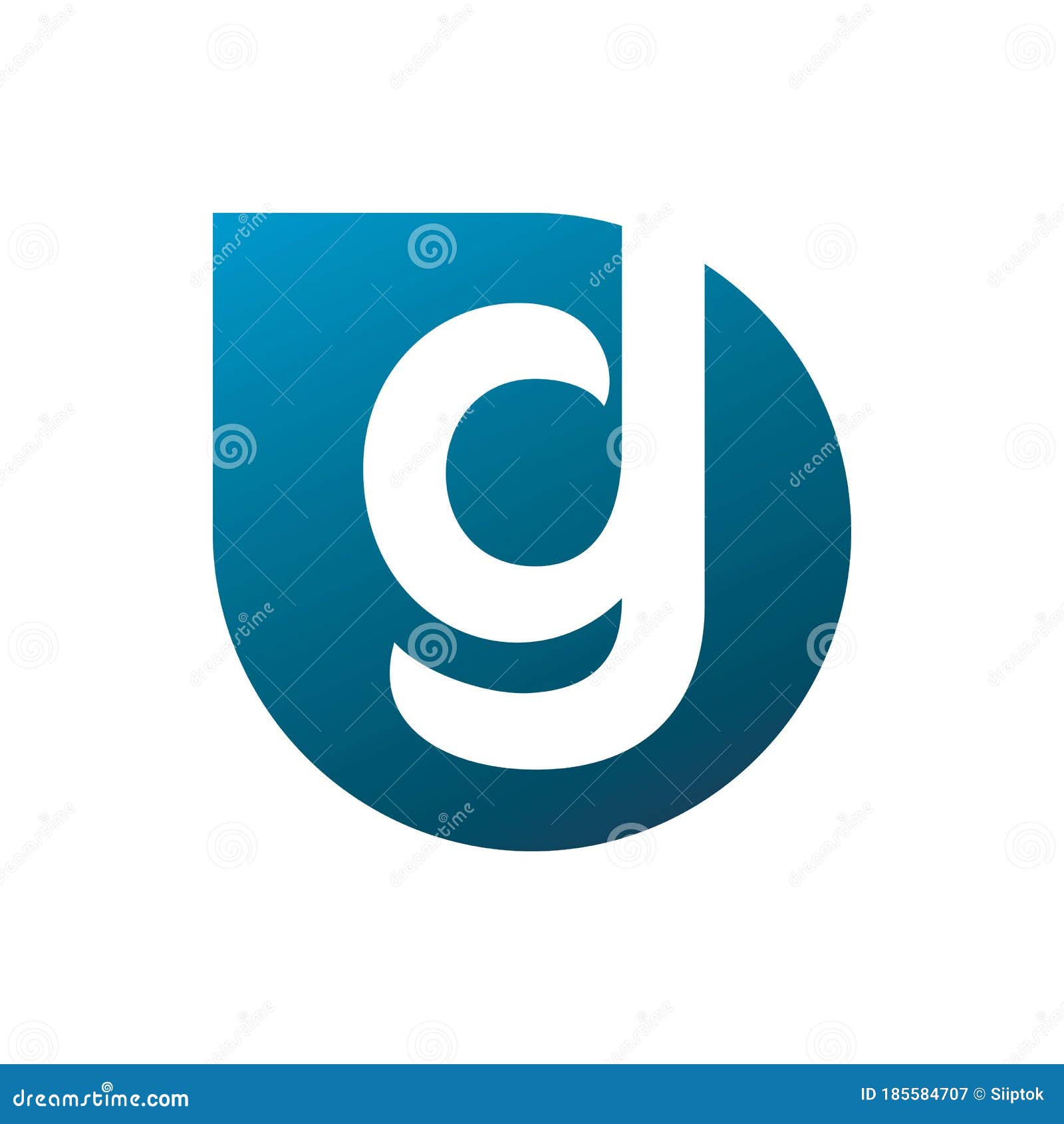 Blue Color Leaf Letter G Logo Design Stock Illustration - Illustration ...