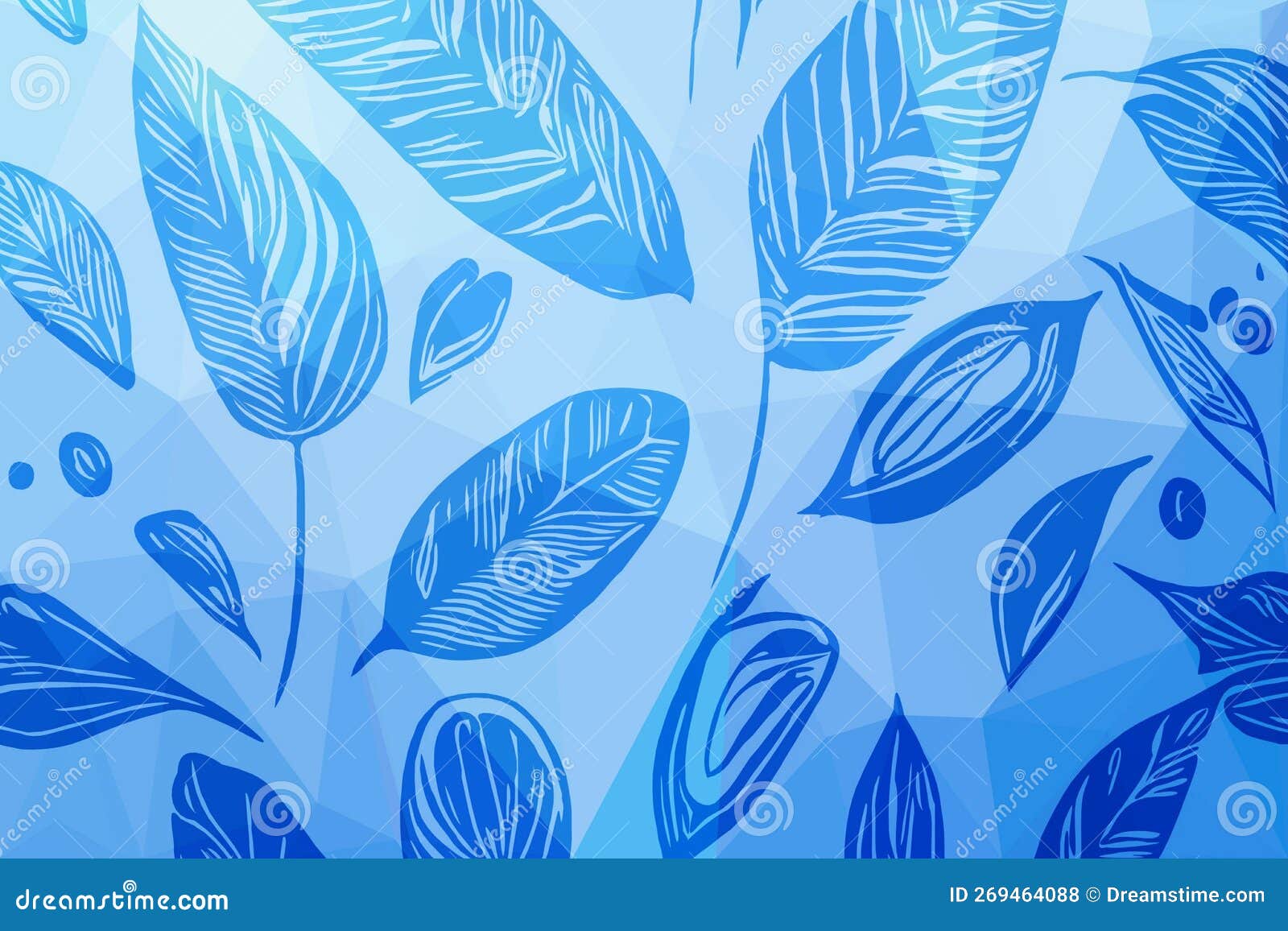 Blue color of leaf pattern stock illustration. Illustration of ...