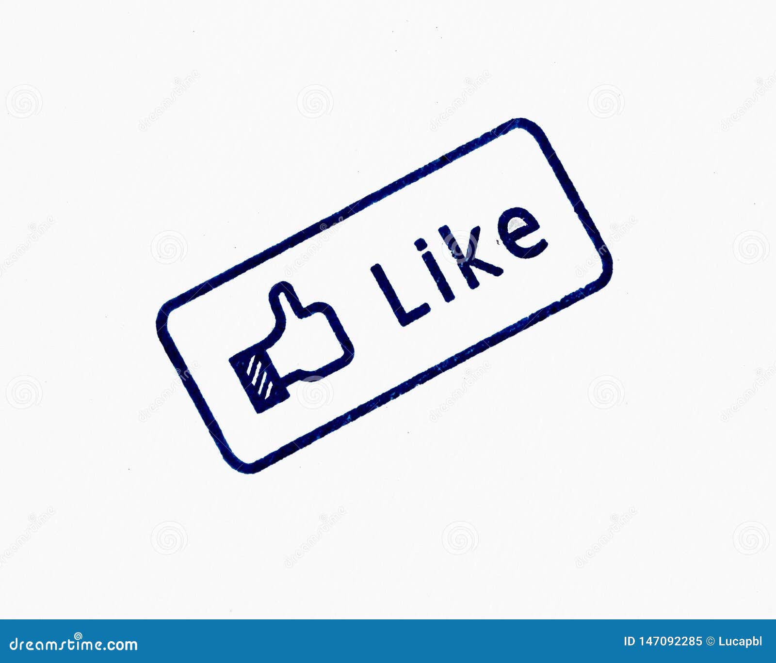 Blue Color Like Rubber Stamp with Thumb Up on Paper Texture Stock ...