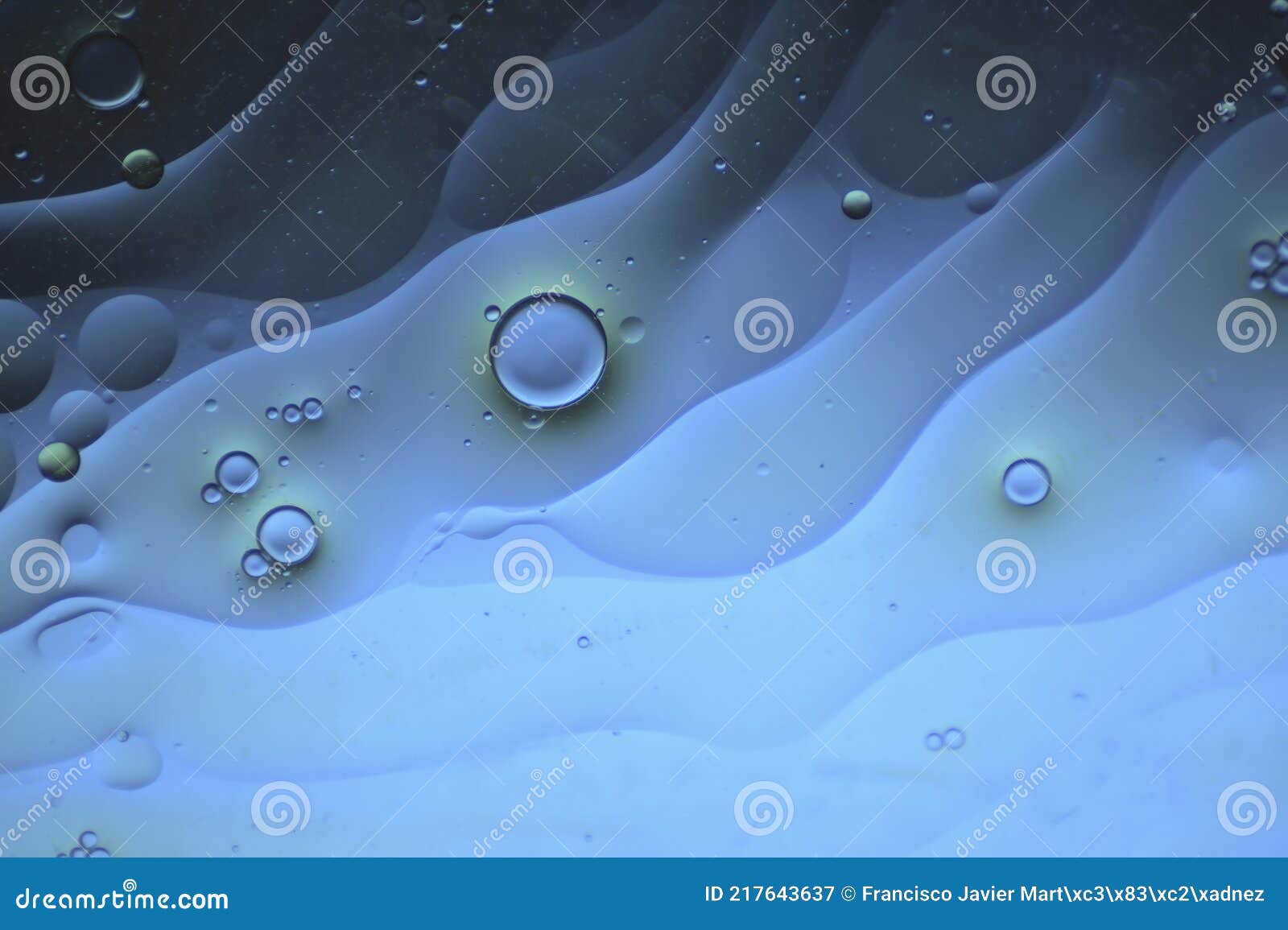 Background of Blue Color Liquid and Bubbles Stock Image - Image of ...