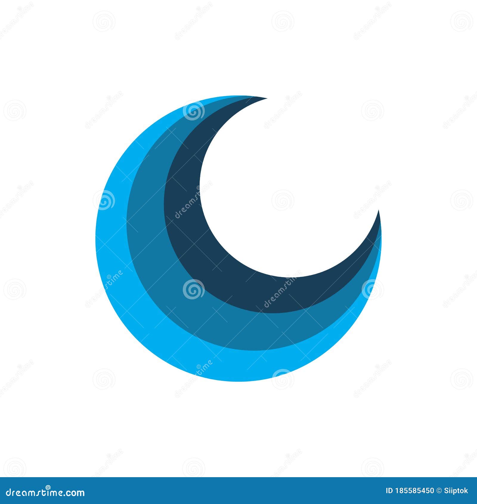 Blue Color Moon Circle Logo Design Stock Illustration - Illustration of ...