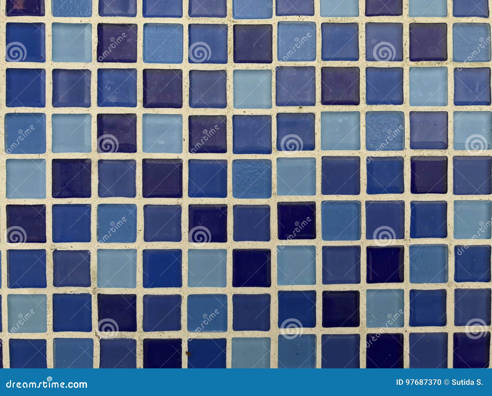 Blue Color Mosaic Tile Texture Stock Photo - Image of construction ...