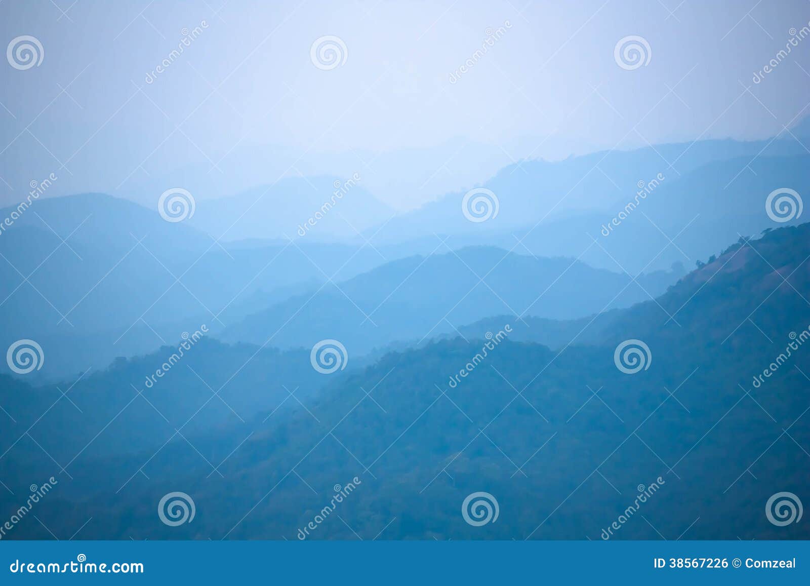 Blue color of mountains stock photo. Image of blue, foggy - 38567226