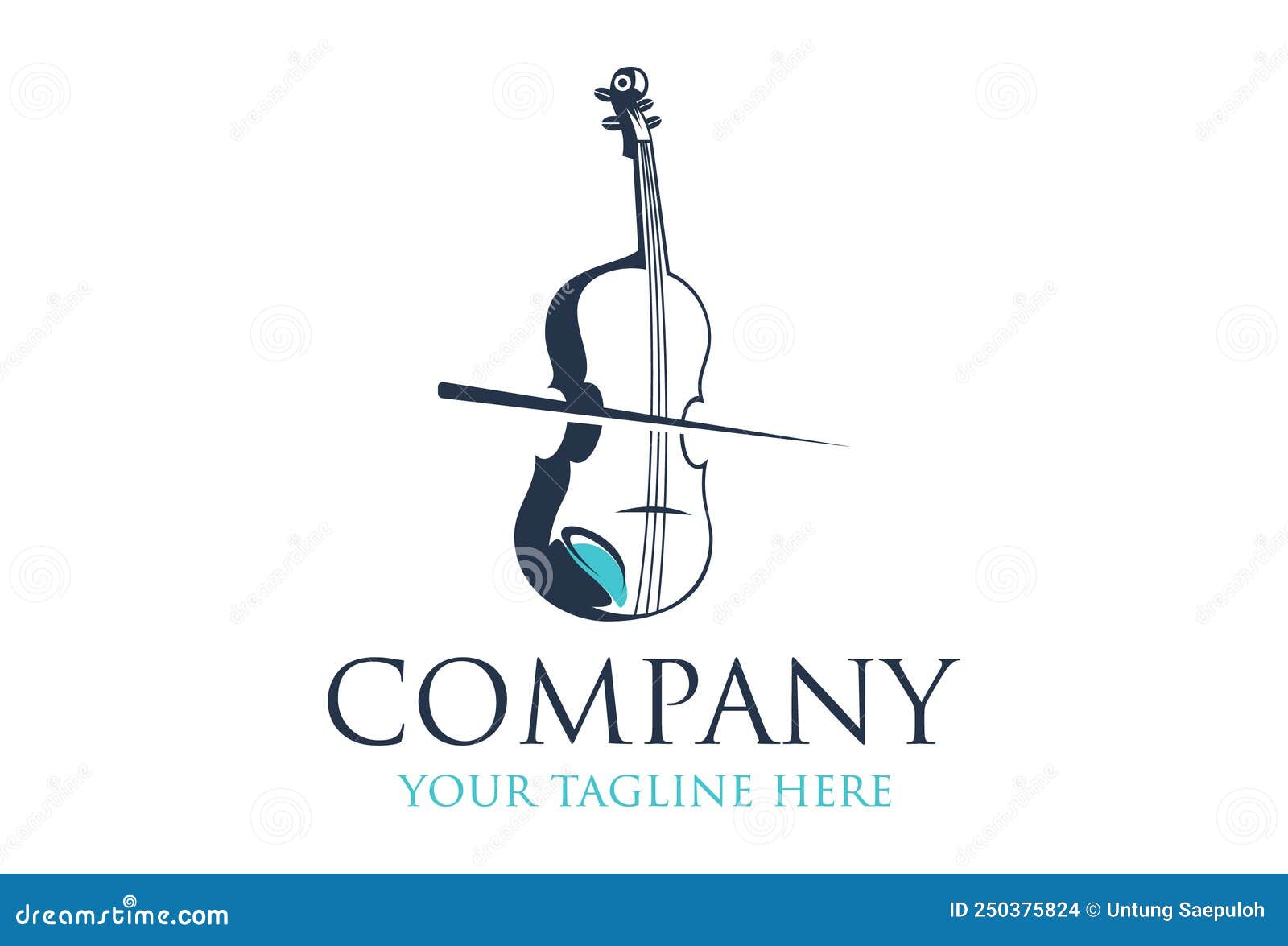 Blue Color Music Cello Logo Design Stock Vector - Illustration of ...