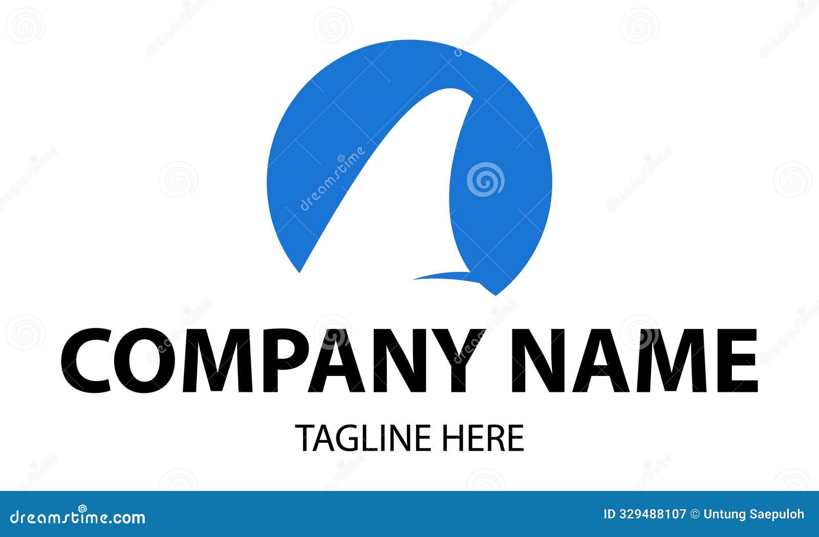 Blue Color Negative Space Fin Fish Logo Design Stock Vector ...