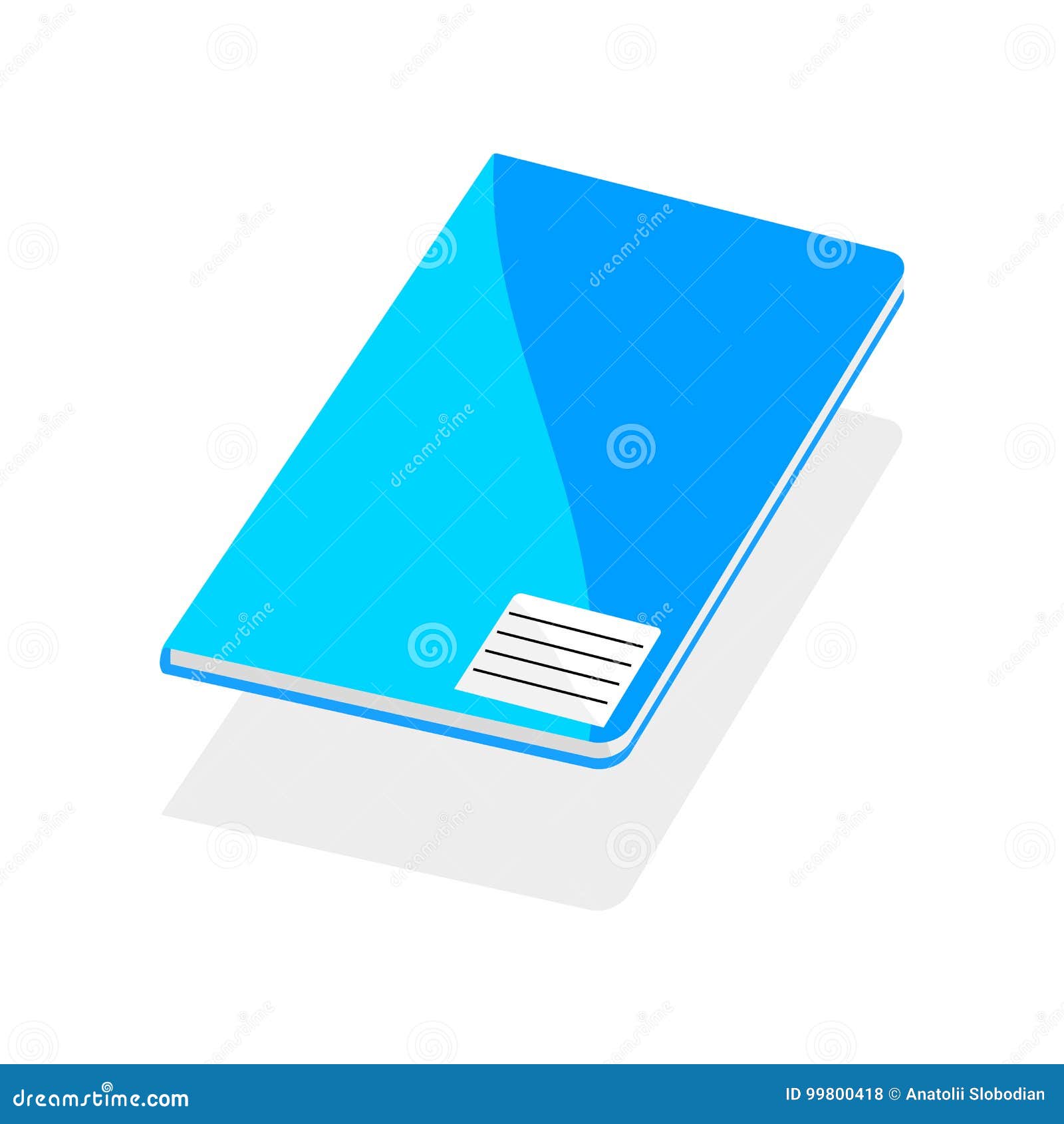 The blue color notebook stock vector. Illustration of object - 99800418