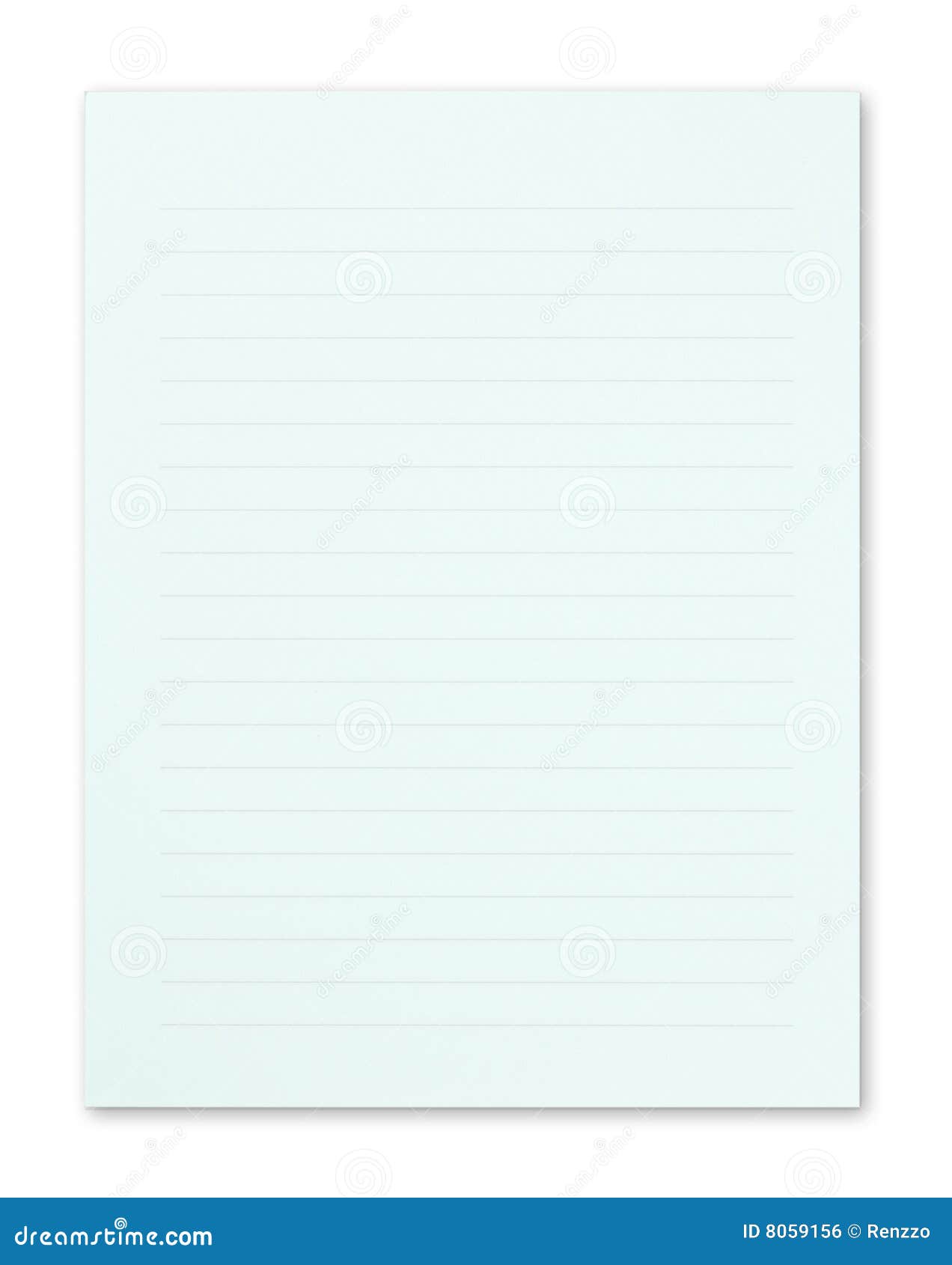 Blue Color Pad of Paper Isolated on Pure White Stock Photo - Image of ...