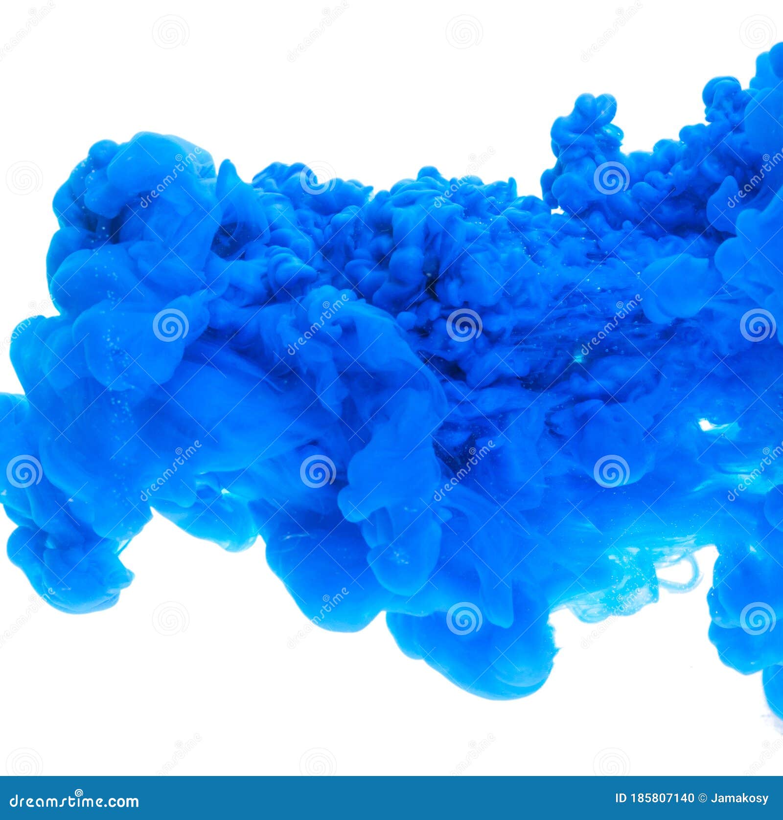 Blue Color Paint Ink Pouring in Water Stock Photo - Image of splashing ...