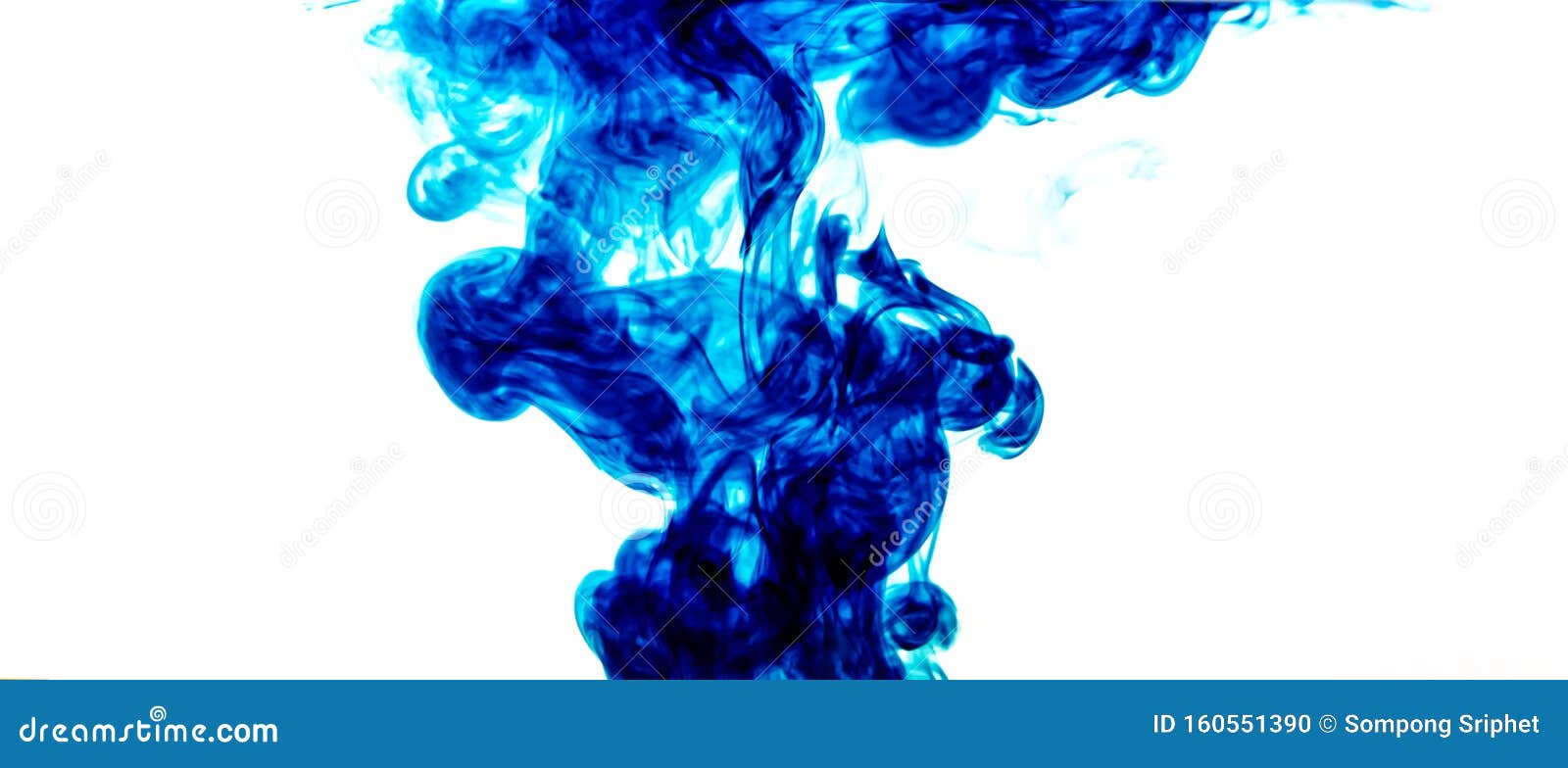 The Blue Color Paint Splash Drips into Clear Water Stock Photo - Image ...