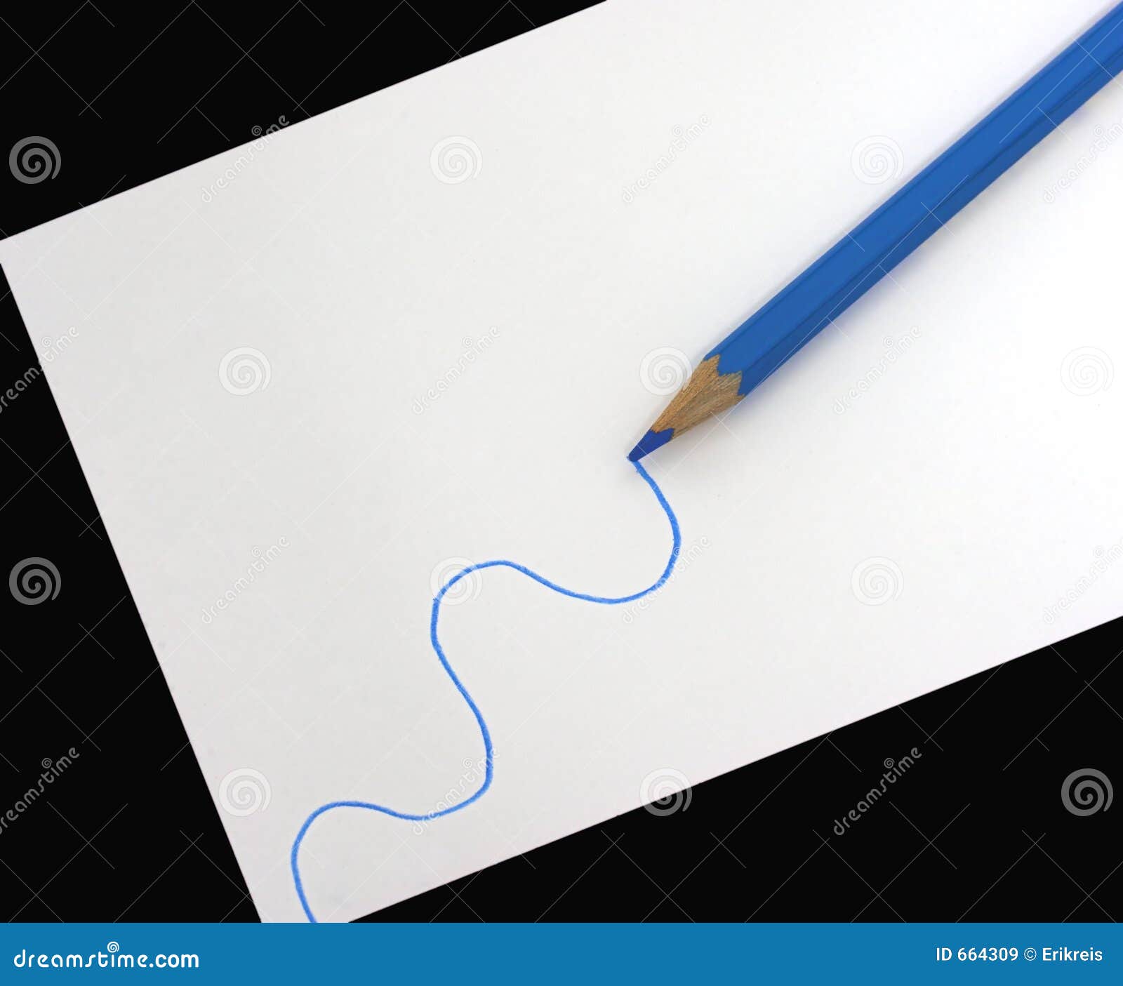 Blue color pencil stock image. Image of artistic, paper - 664309