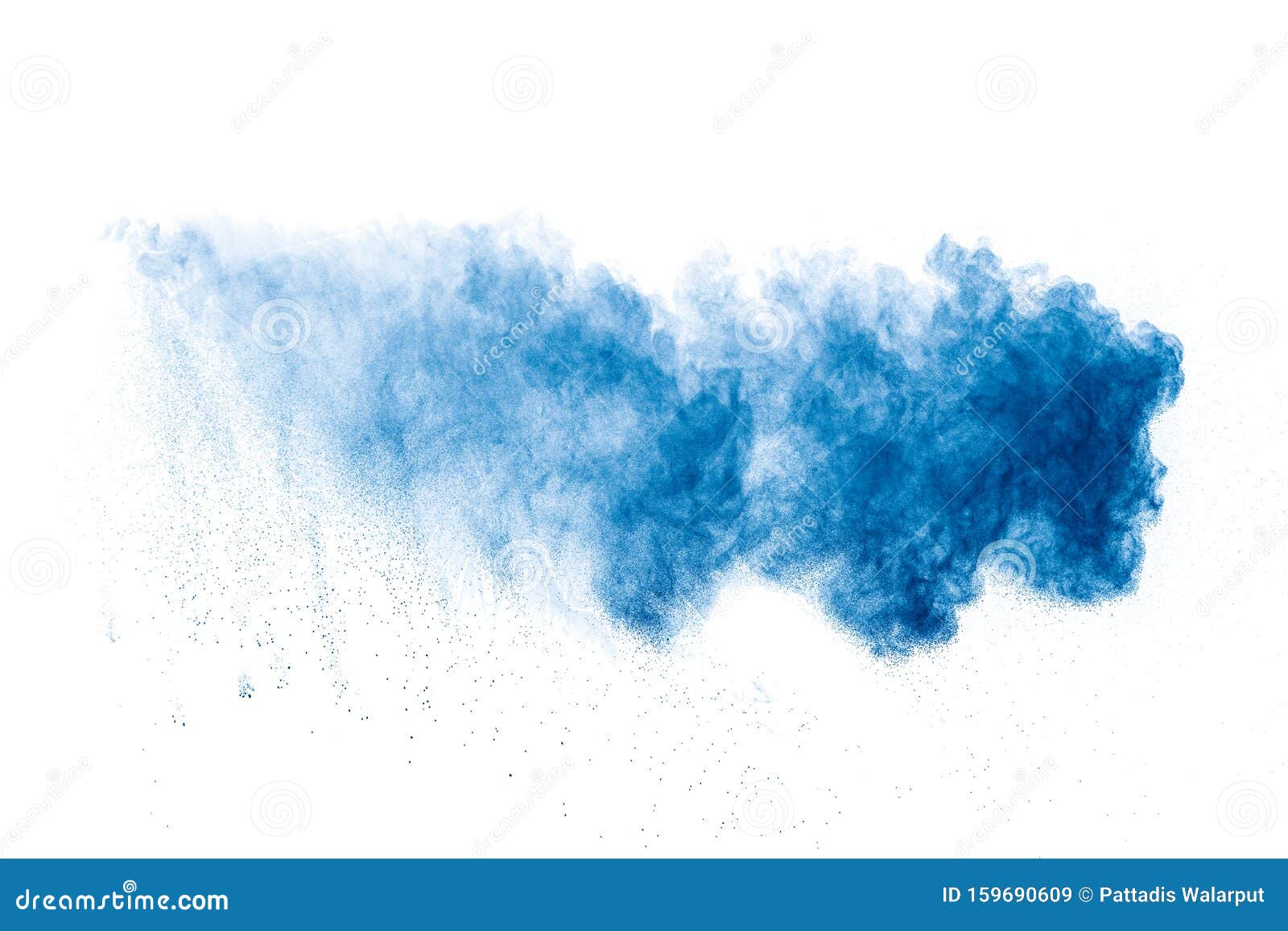 Blue Color Powder Explosion on White Background Stock Image - Image of ...