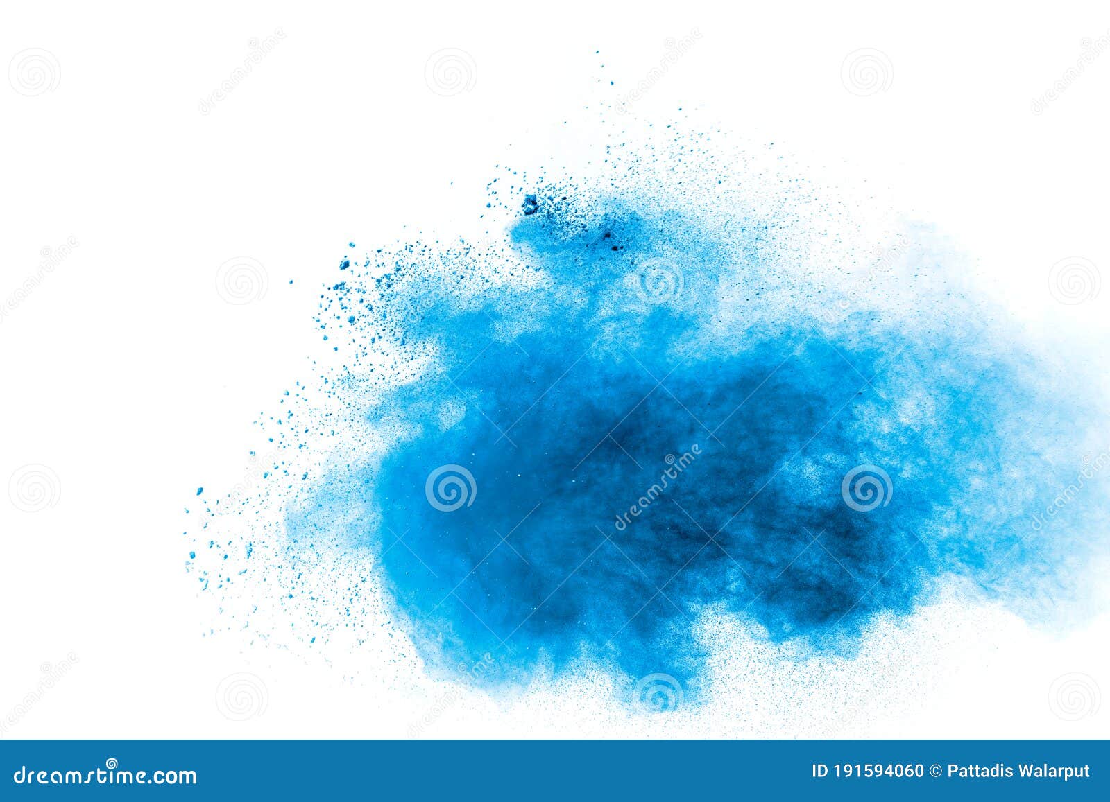Blue Color Powder Explosion on White Background Stock Photo - Image of ...