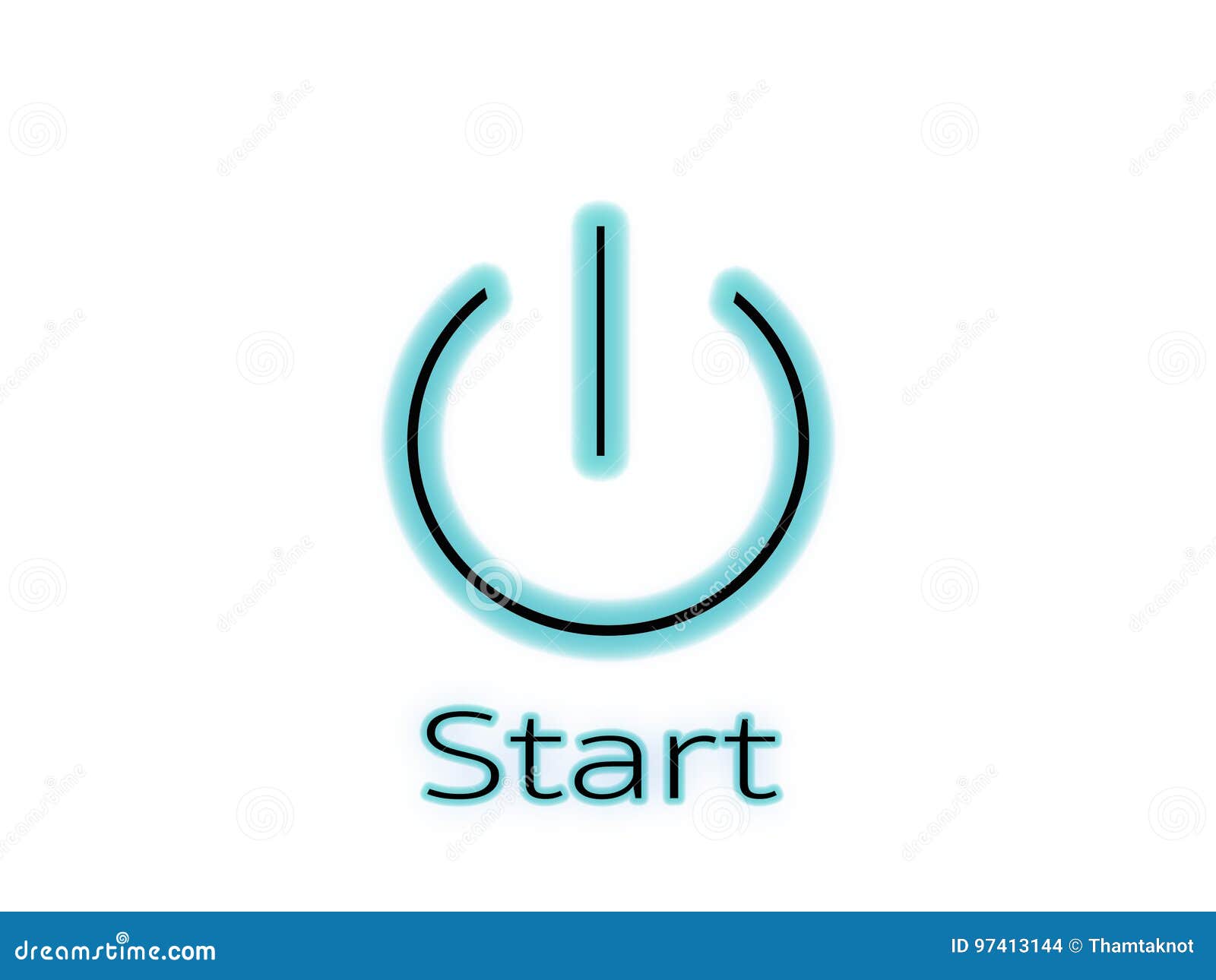 The Blue Color Power Icon, Power Symbol and Start Symbol Isolate ...