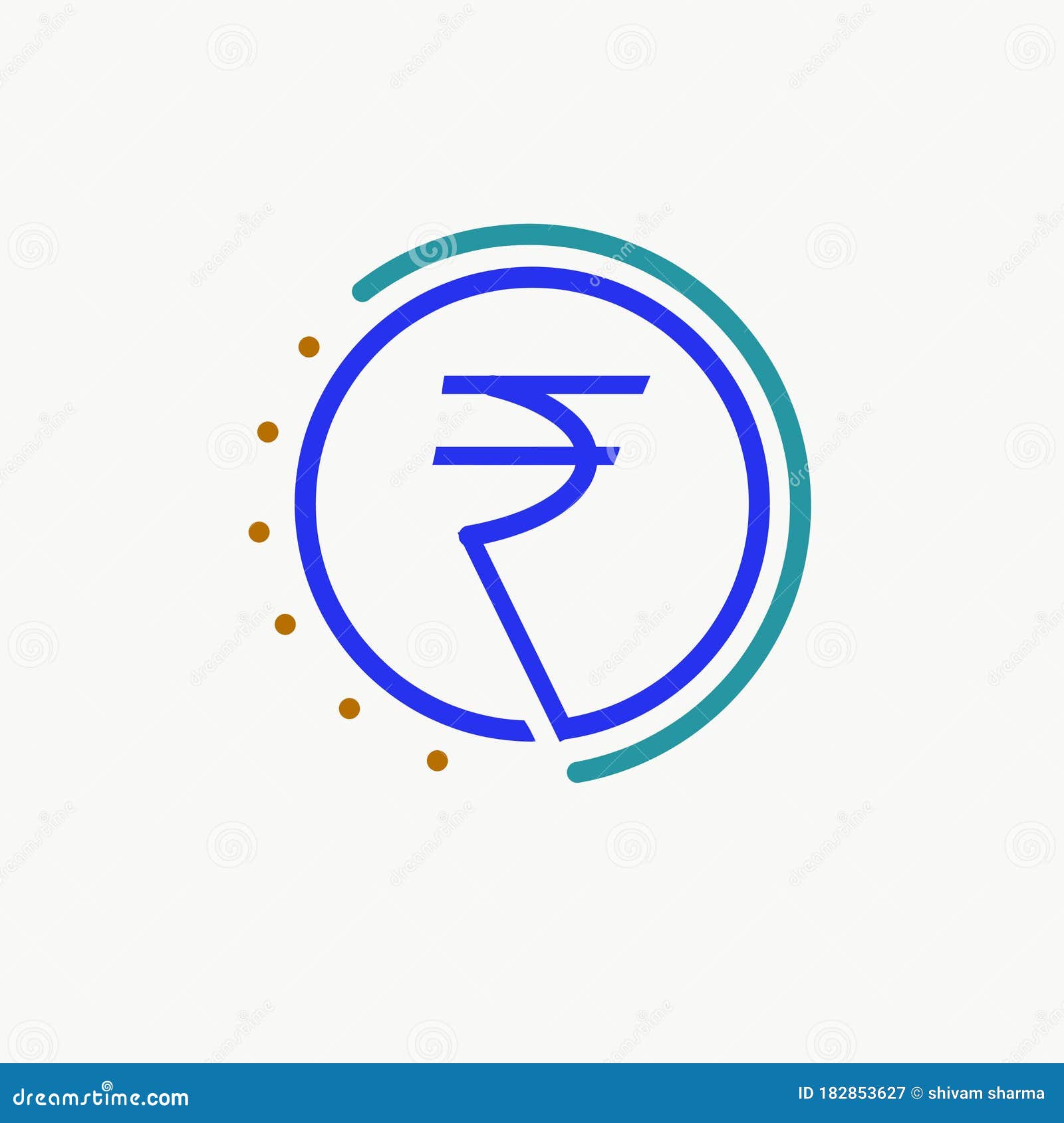 Blue Color Rupee Sign in Blue Circle Stock Illustration - Illustration ...