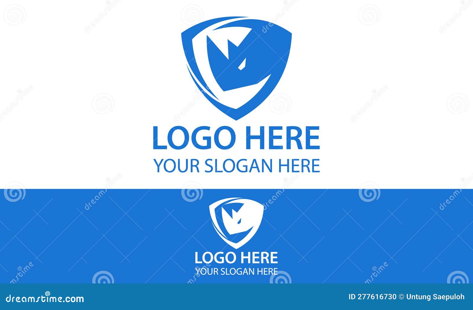 Blue Color Shield Protect Rhino Logo Design Stock Vector - Illustration ...