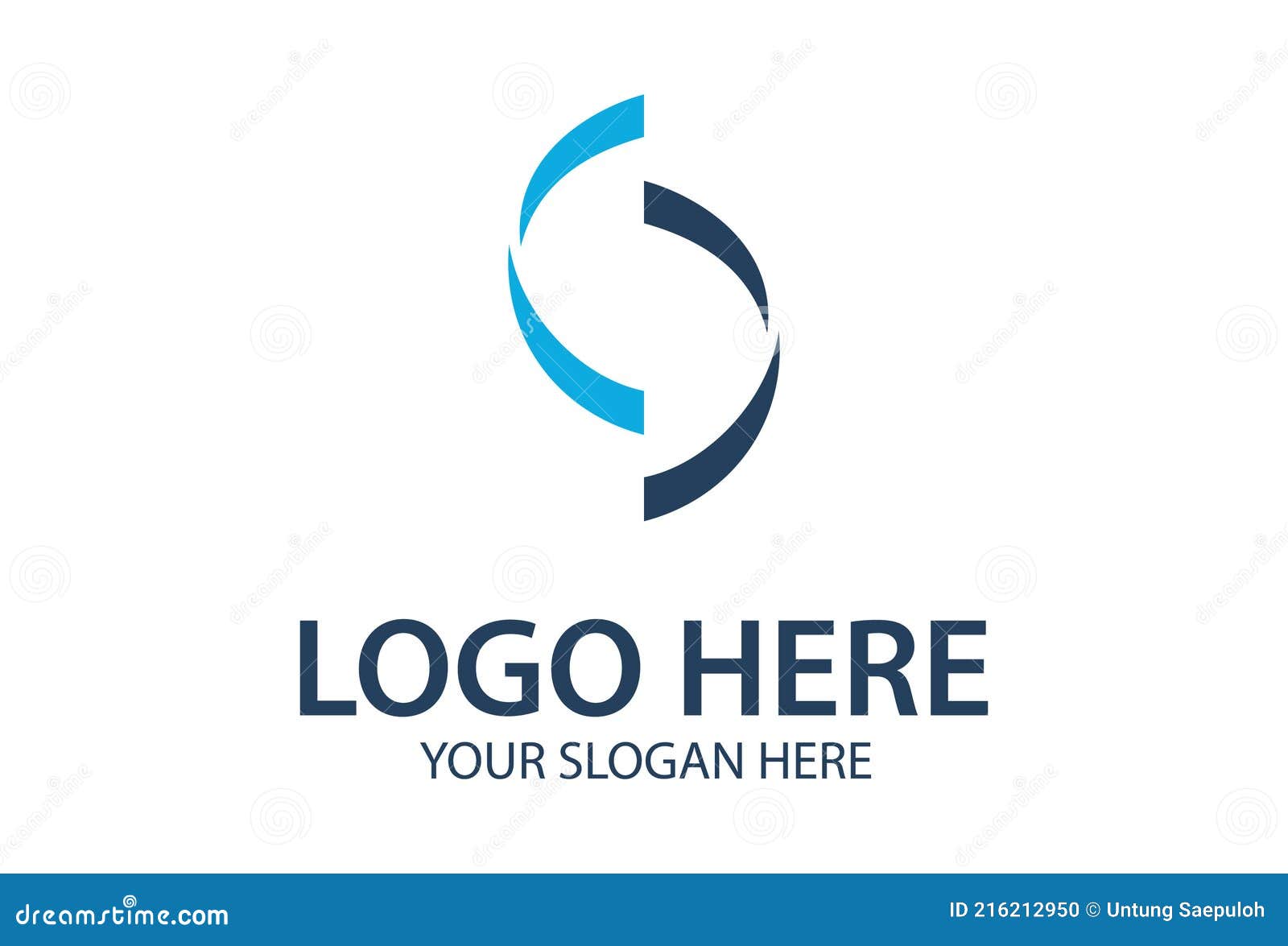 Blue Color Simple Abstract Negative Round Logo Design Stock Vector ...