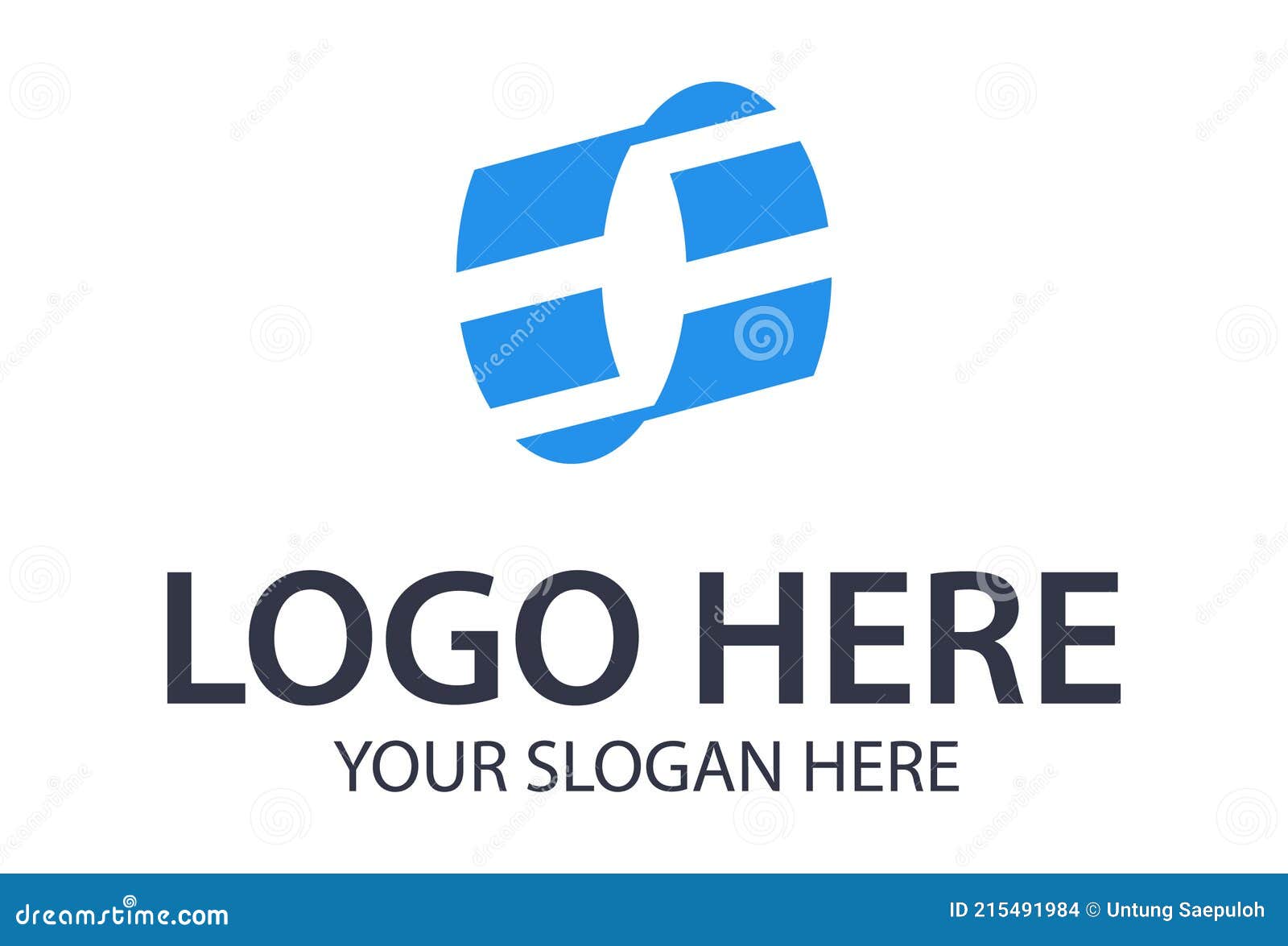 Blue Color Simple Abstract Shape Initial Letter O or Number 0 Logo ...