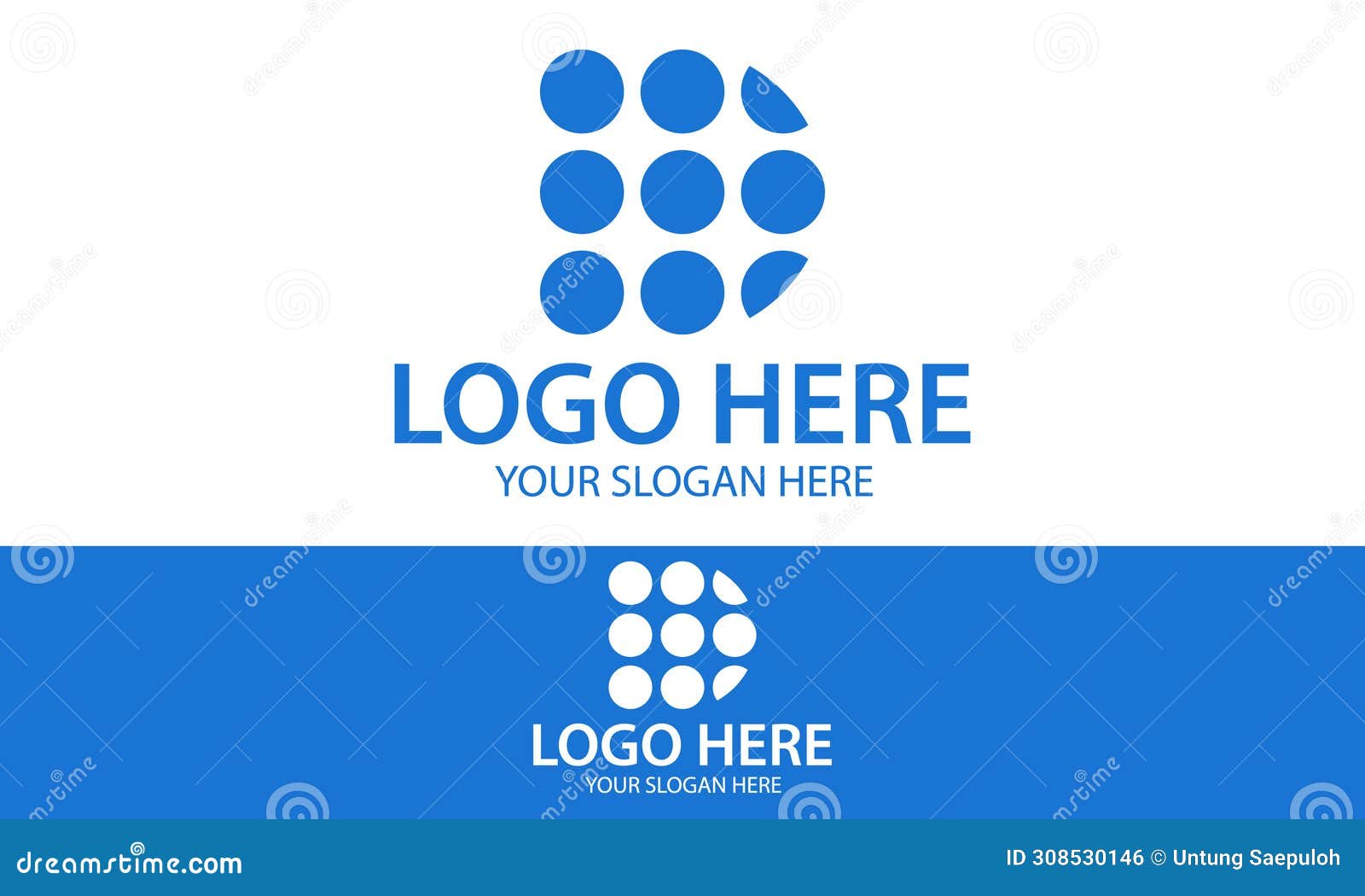 Blue Color Simple Dot Initial Letter D Logo Design Stock Vector ...