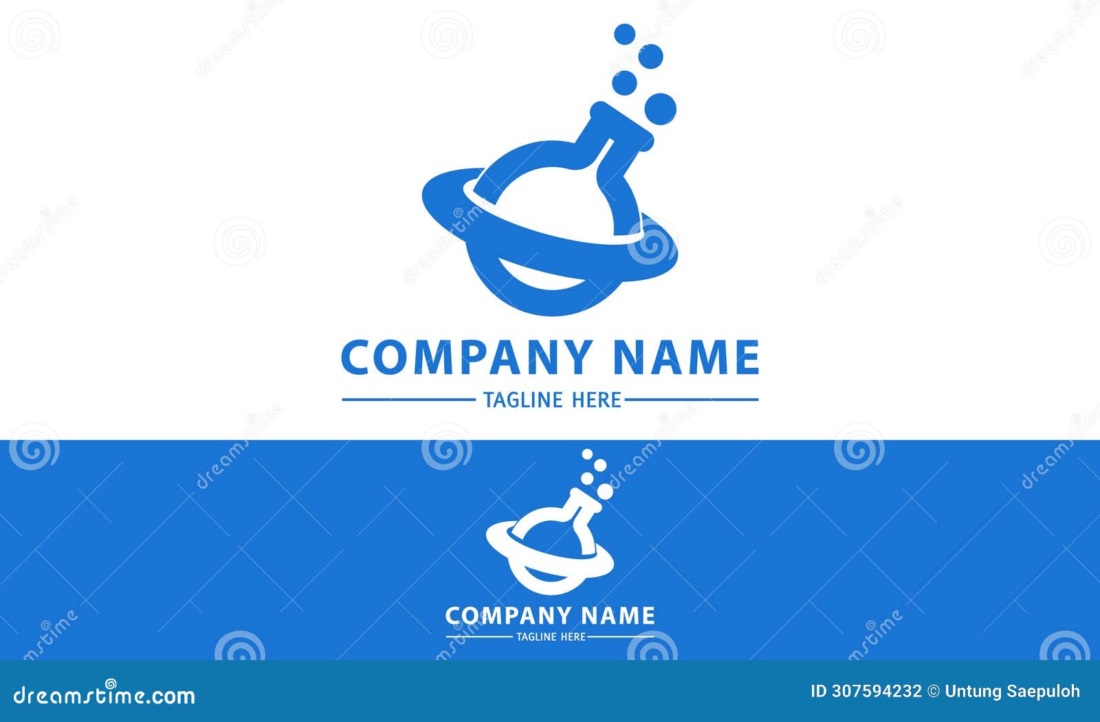 Blue Color Simple Hexagonal Lab Bottle Logo Design Stock Illustration ...