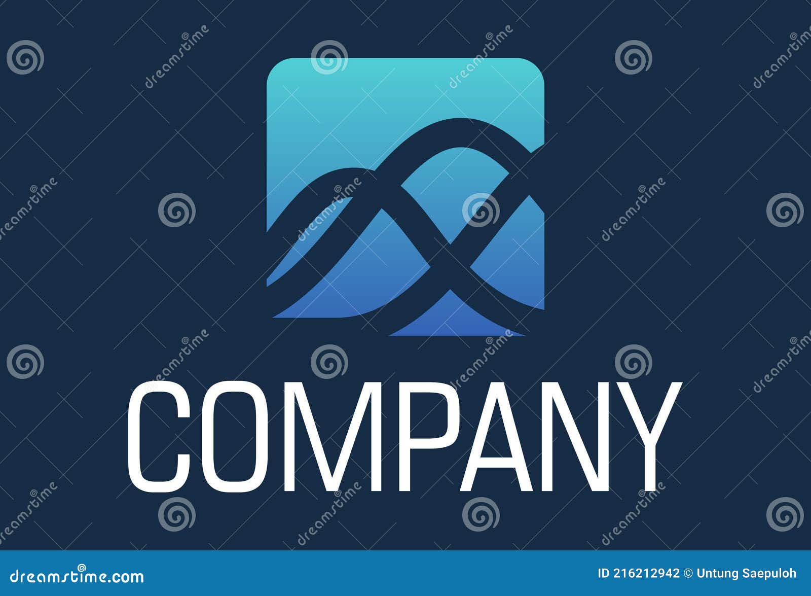 Blue Color Simple Square Finance Chart Logo Design Stock Vector ...