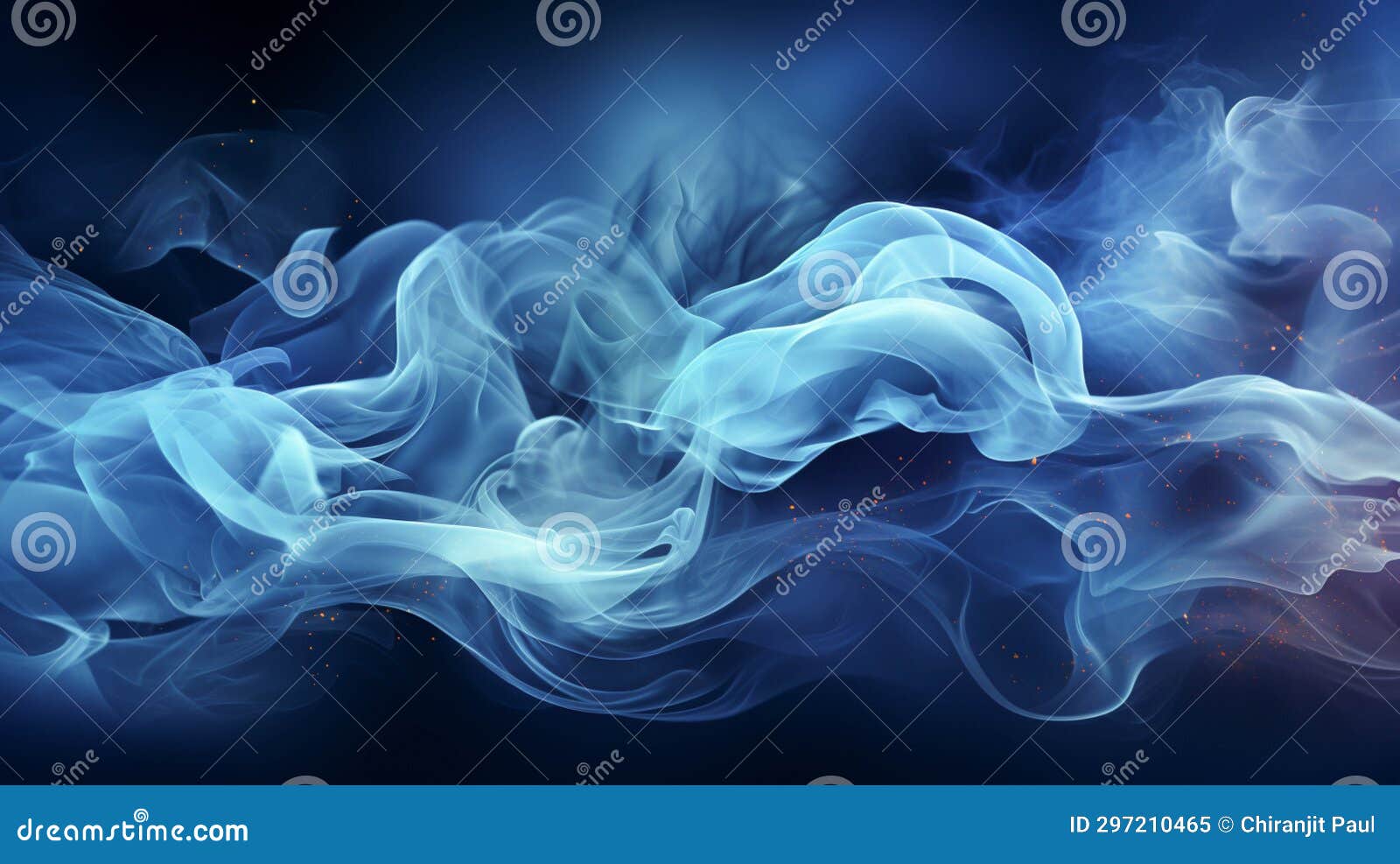 Blue Color Smoke on a Dark Blue Background Stock Image - Image of ...