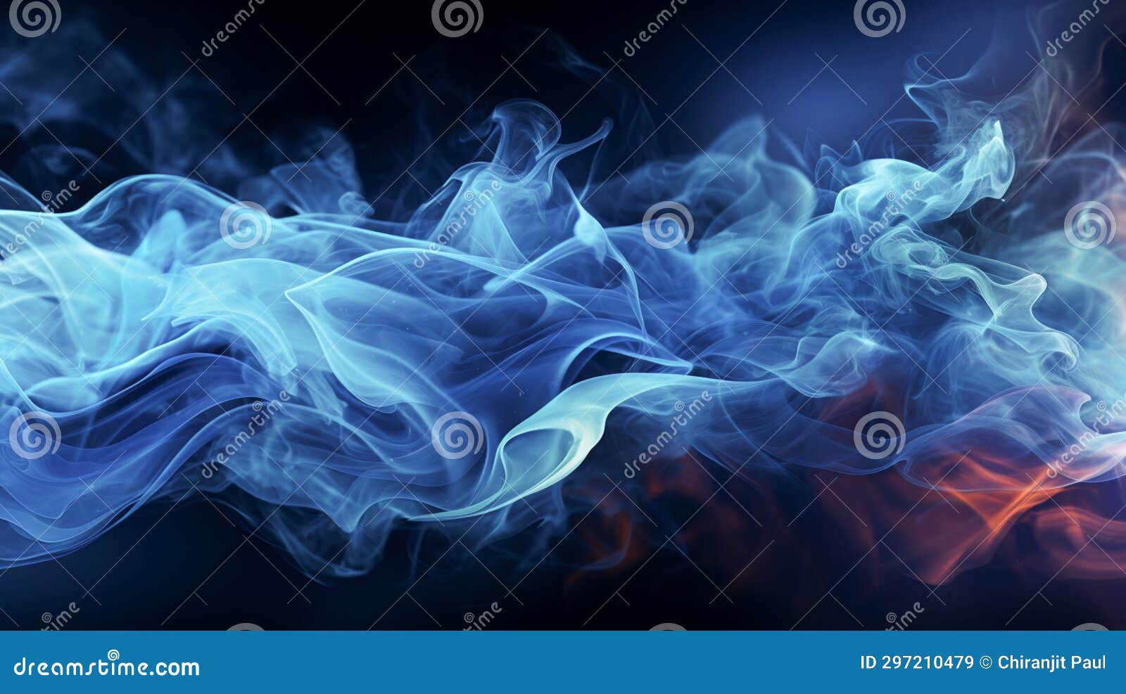 Blue Color Smoke on a Dark Blue Background Stock Image - Image of shape ...