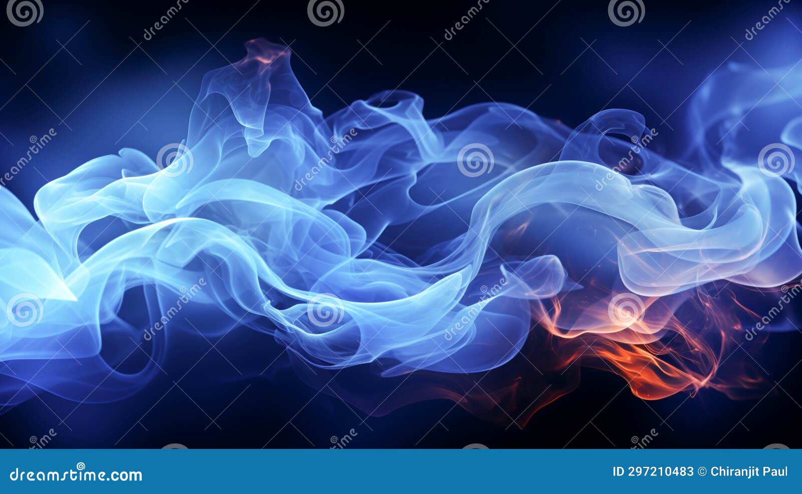 Blue Color Smoke on a Dark Blue Background Stock Image - Image of ...