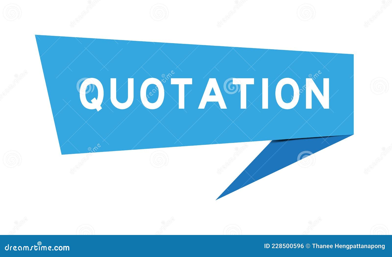 Blue Speech Banner with Word Quotation on White Background Stock Vector ...