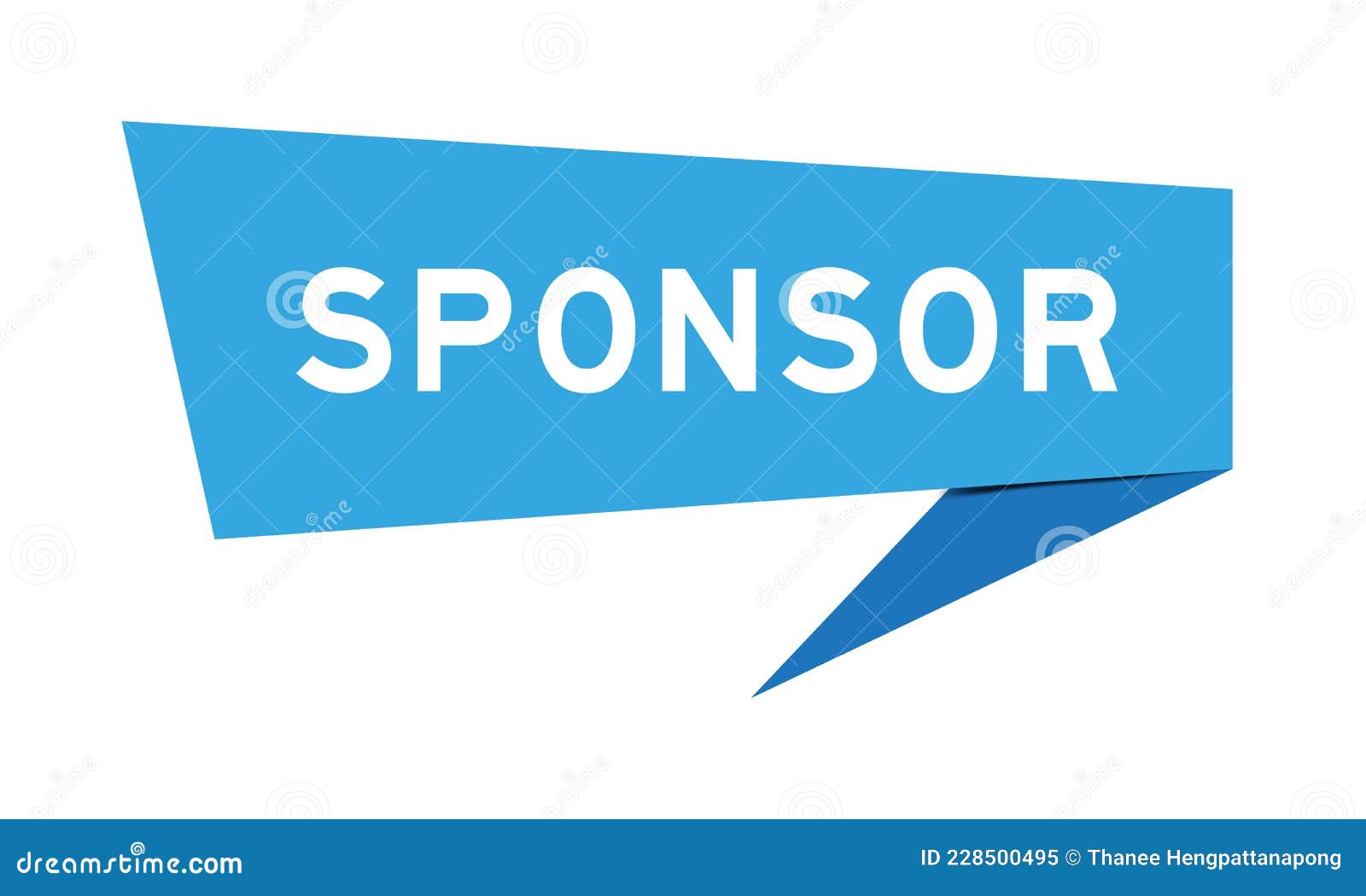 Blue Speech Banner with Word Sponsor on White Background Stock Vector ...
