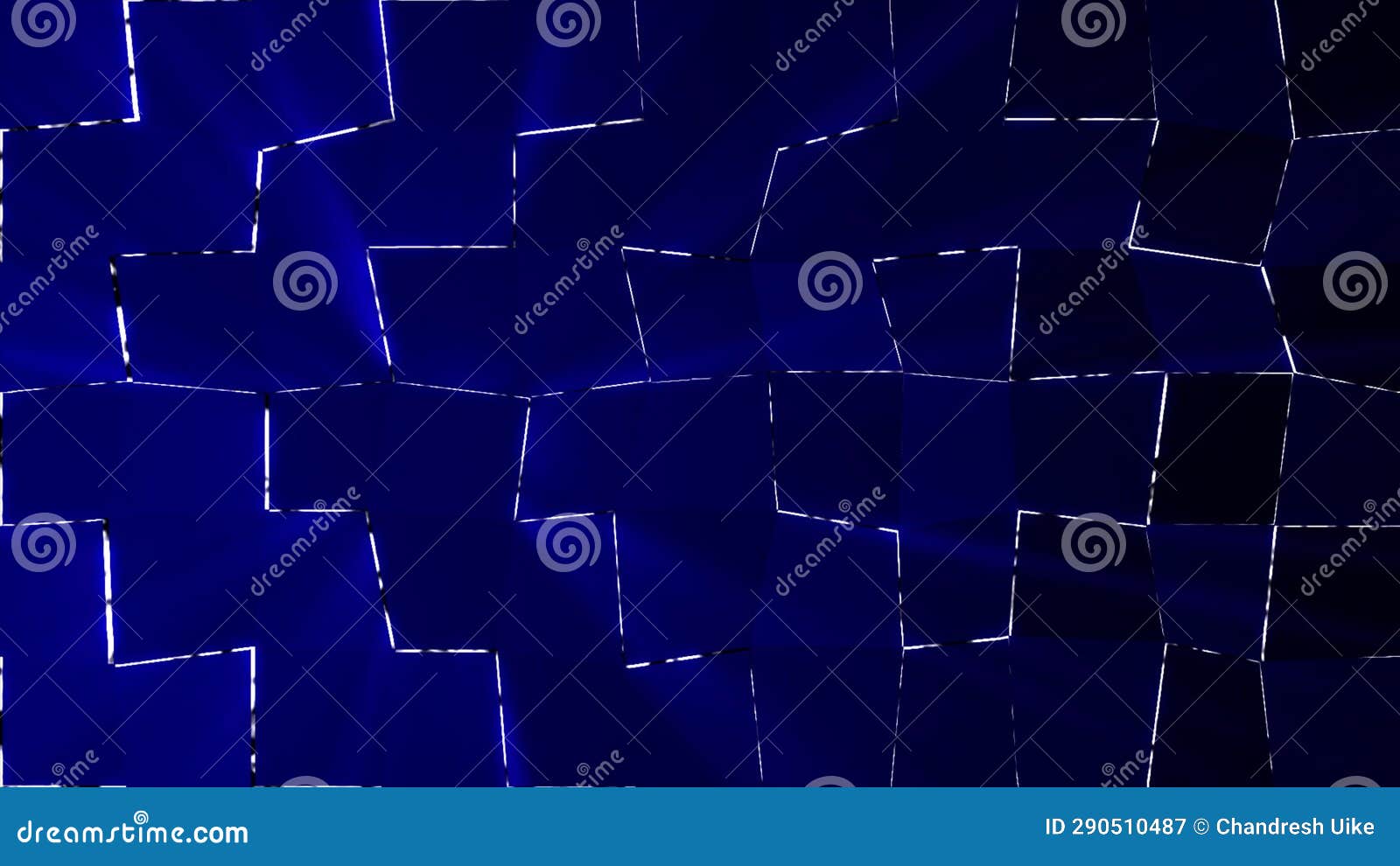 Blue Color Square Shape Background with Glowing Light Rays Background ...